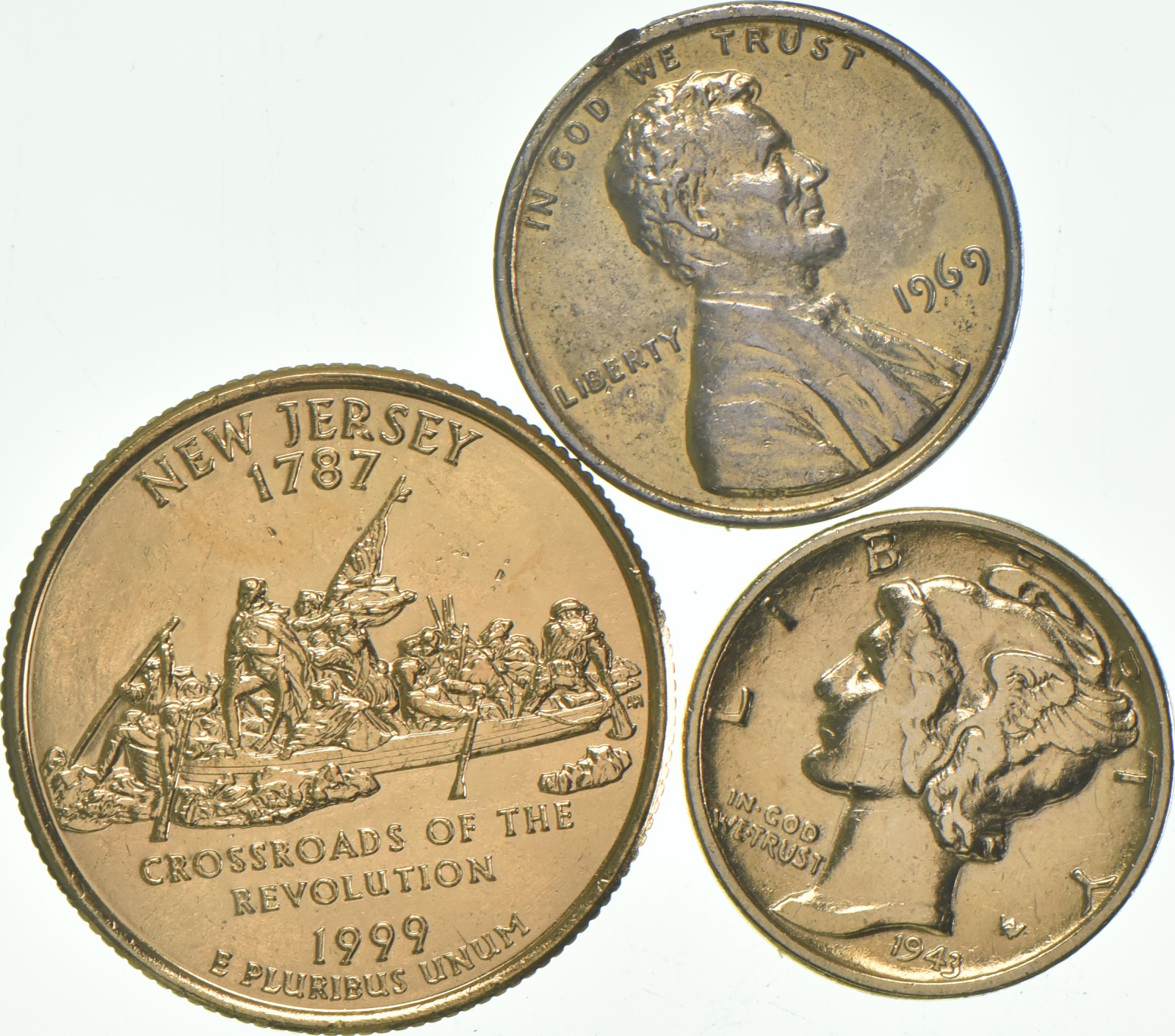 Solid 24K GOLD Plated Lot 1969 Lincoln Wheat Cent 1999-D New Jersey ...