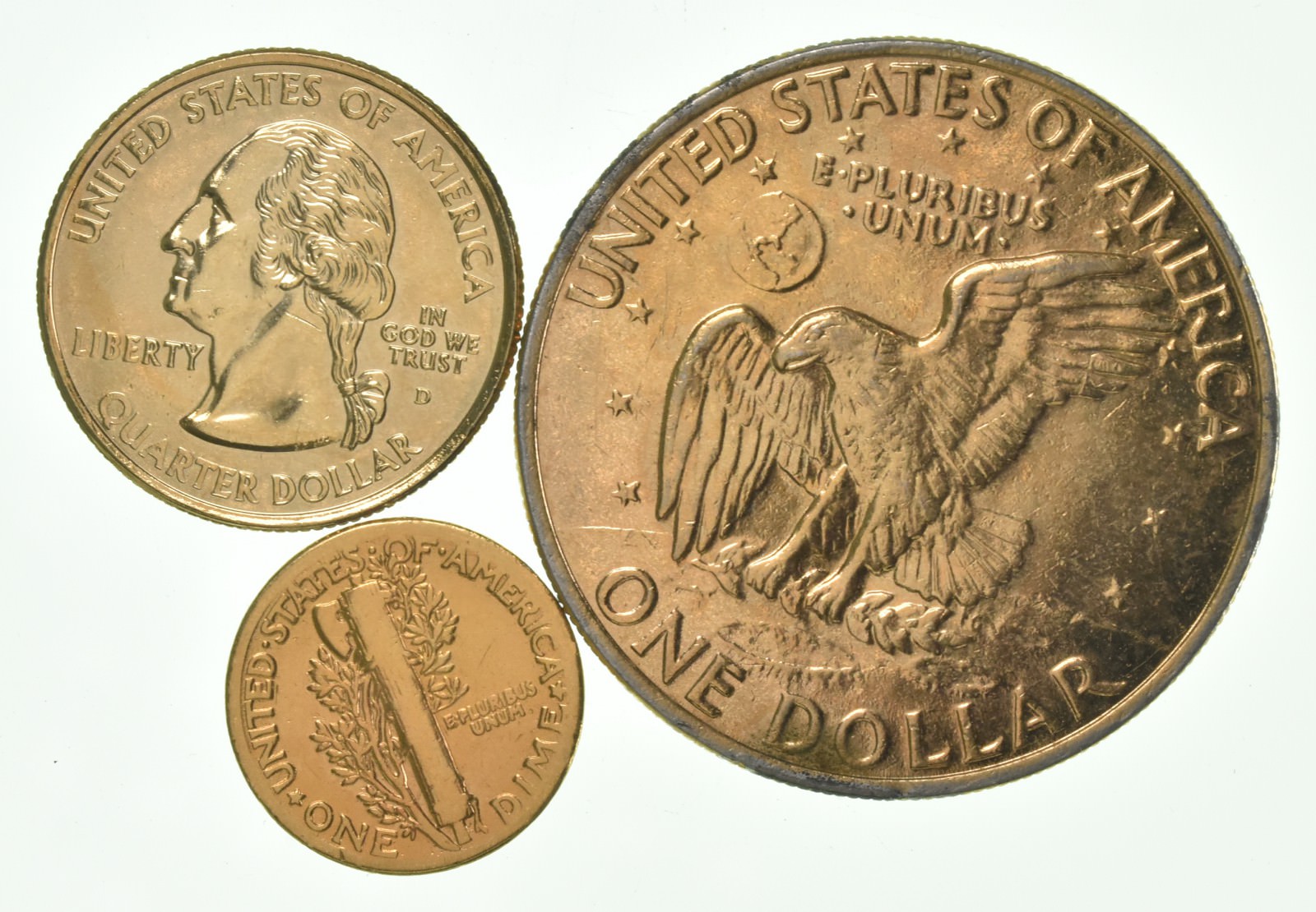 Solid 24K GOLD Plated Lot 2002-D Mississippi State Quarter 1943 Mercury ...