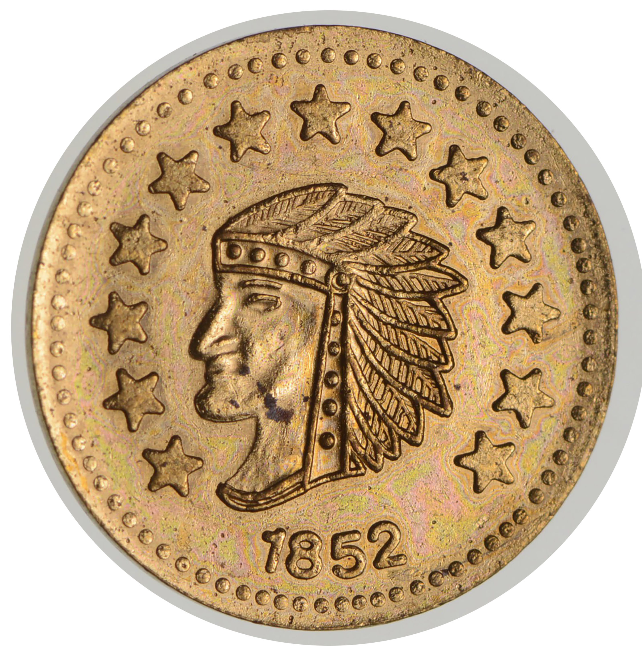 Souvenir Tribute Token - 1852 Indian Head Round - California Gold Rush ...