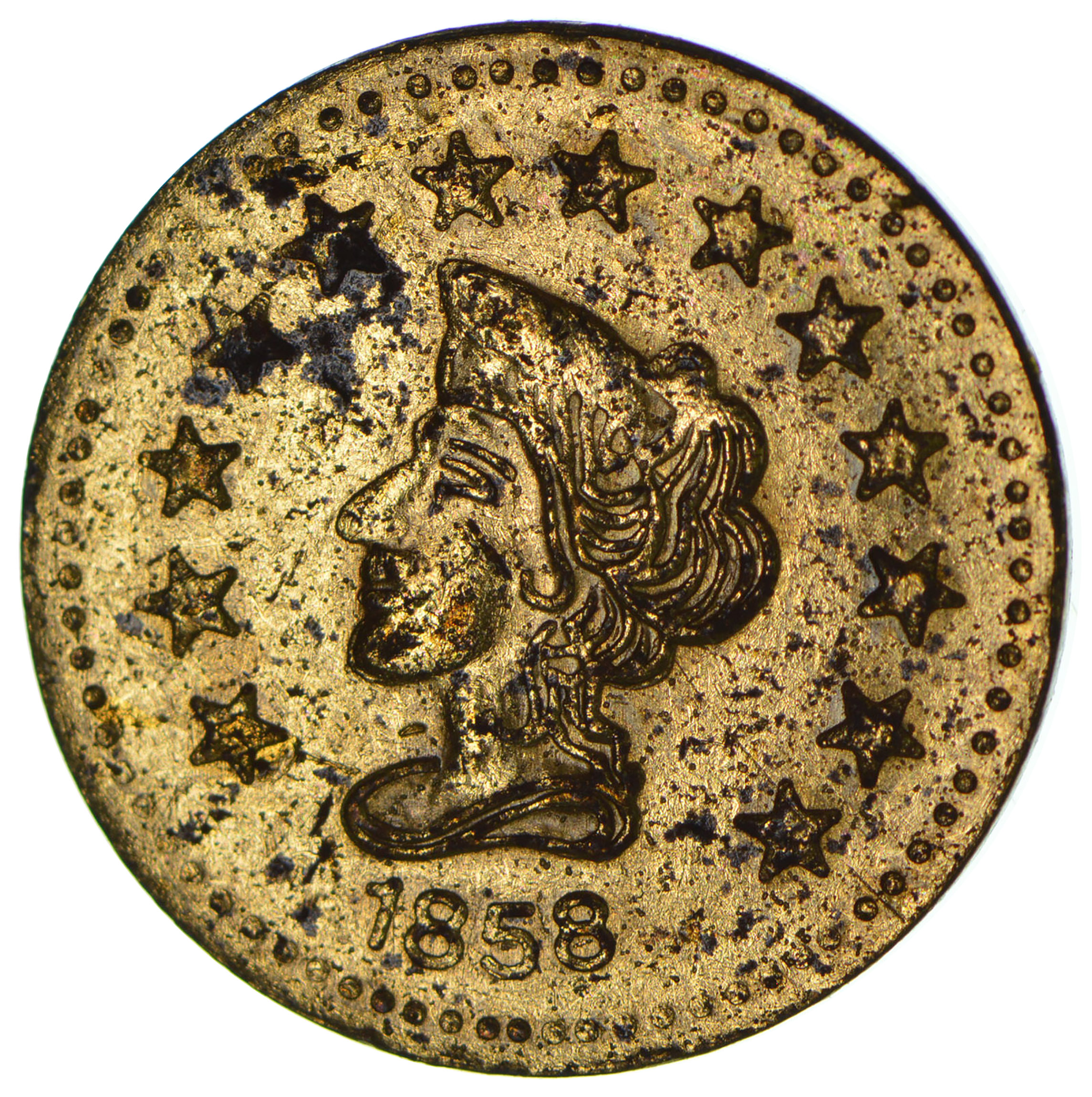 Souvenir Tribute Token - California Gold Rush - 1858 Liberty Head ...