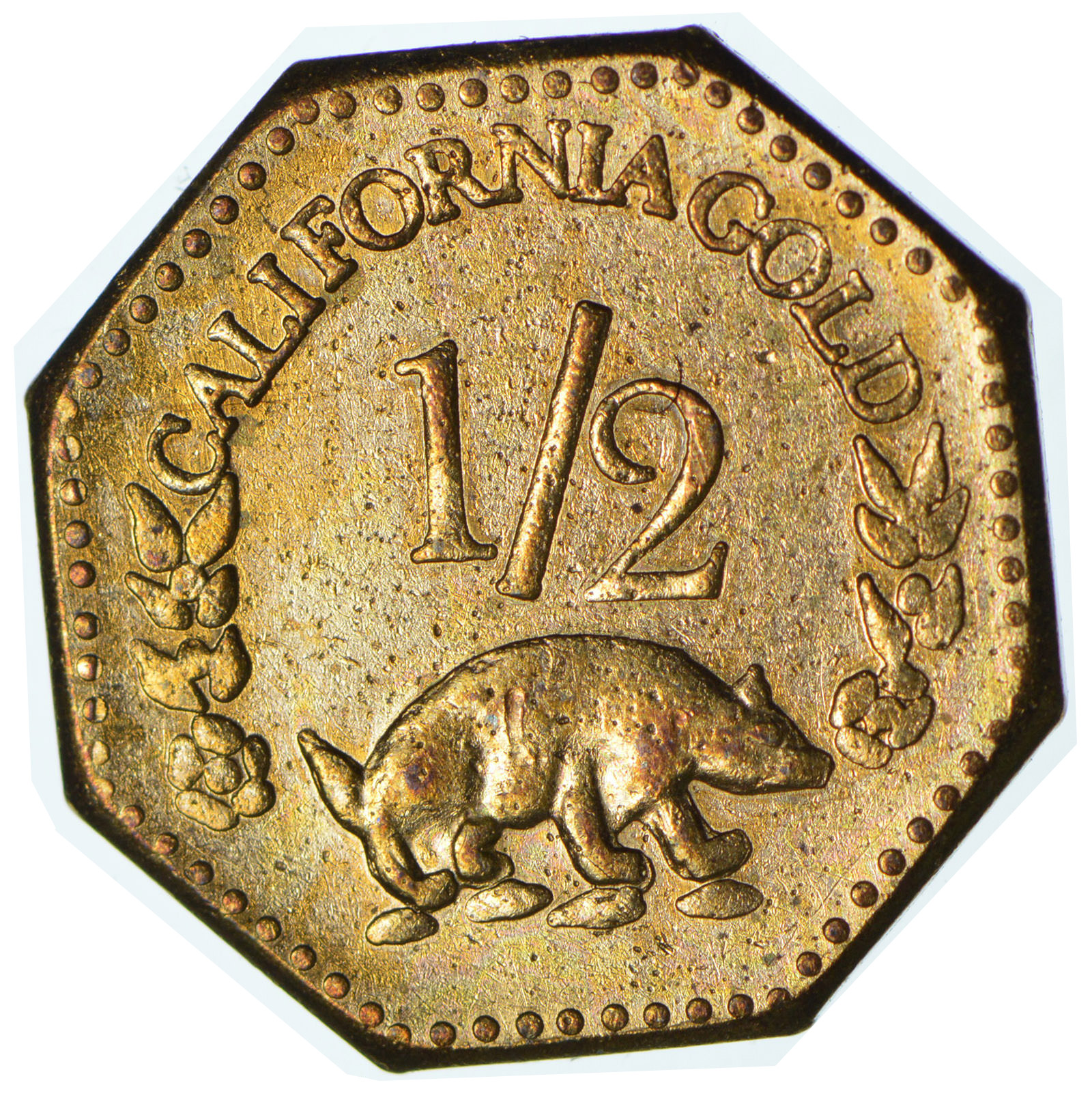 Souvenir Tribute Token - Octagonal - California Gold Rush - 1855 ...