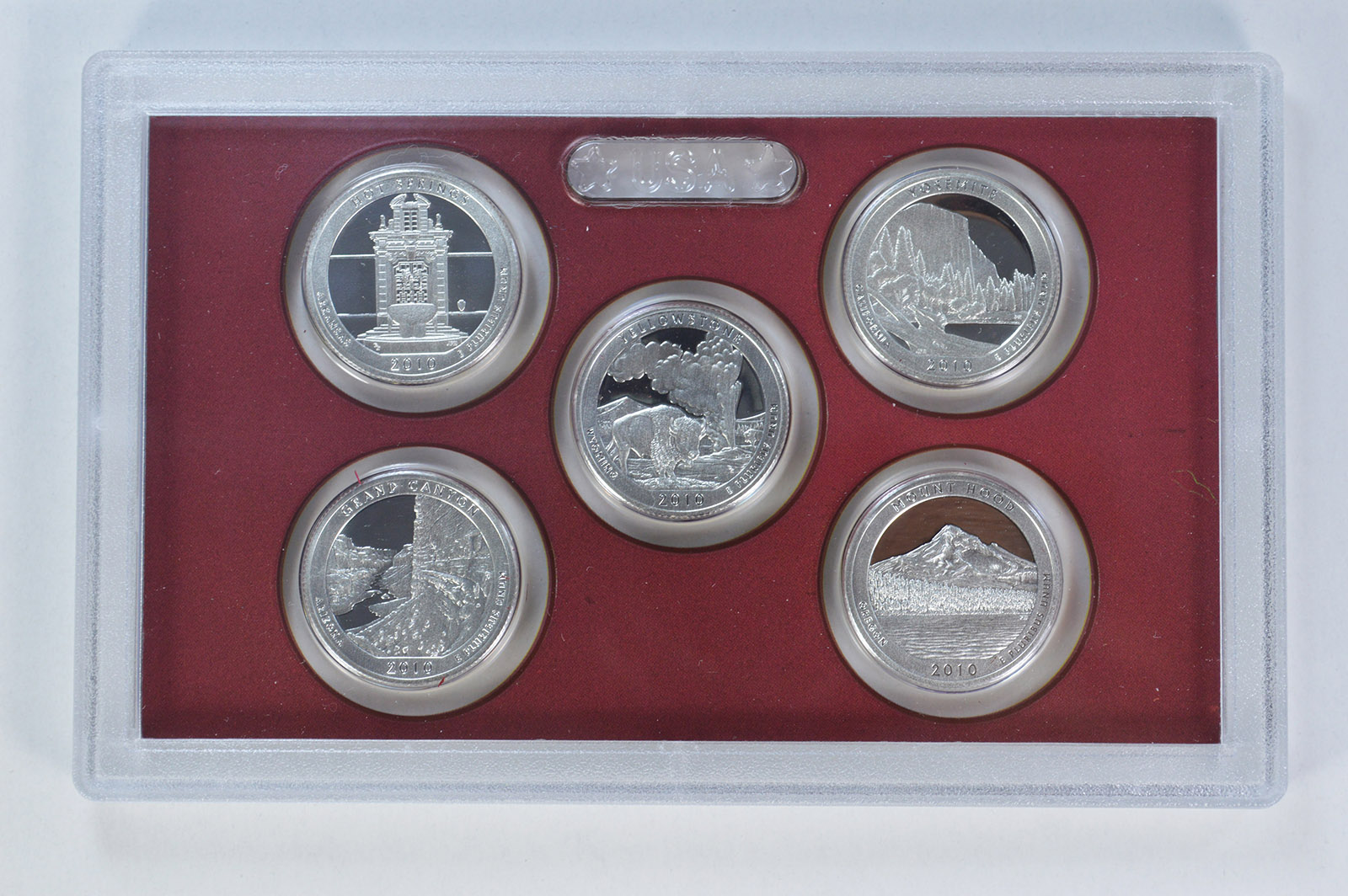 Special 90% Silver 2010-S 5 Coin National Park Quarter Proof Set ...