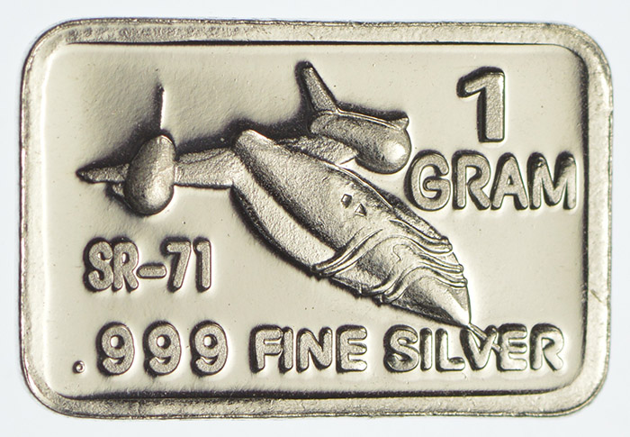 SR-71 Historic Spy Plane - Military Series - 1 Gram Silver Bar .999 ...