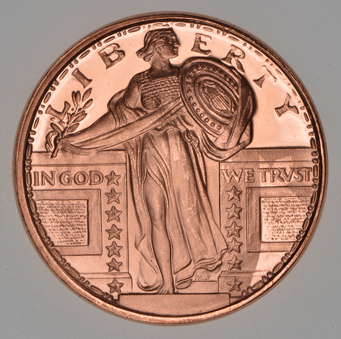 Standing Liberty - Copper 1 Oz Round - .999 Fine | Property Room