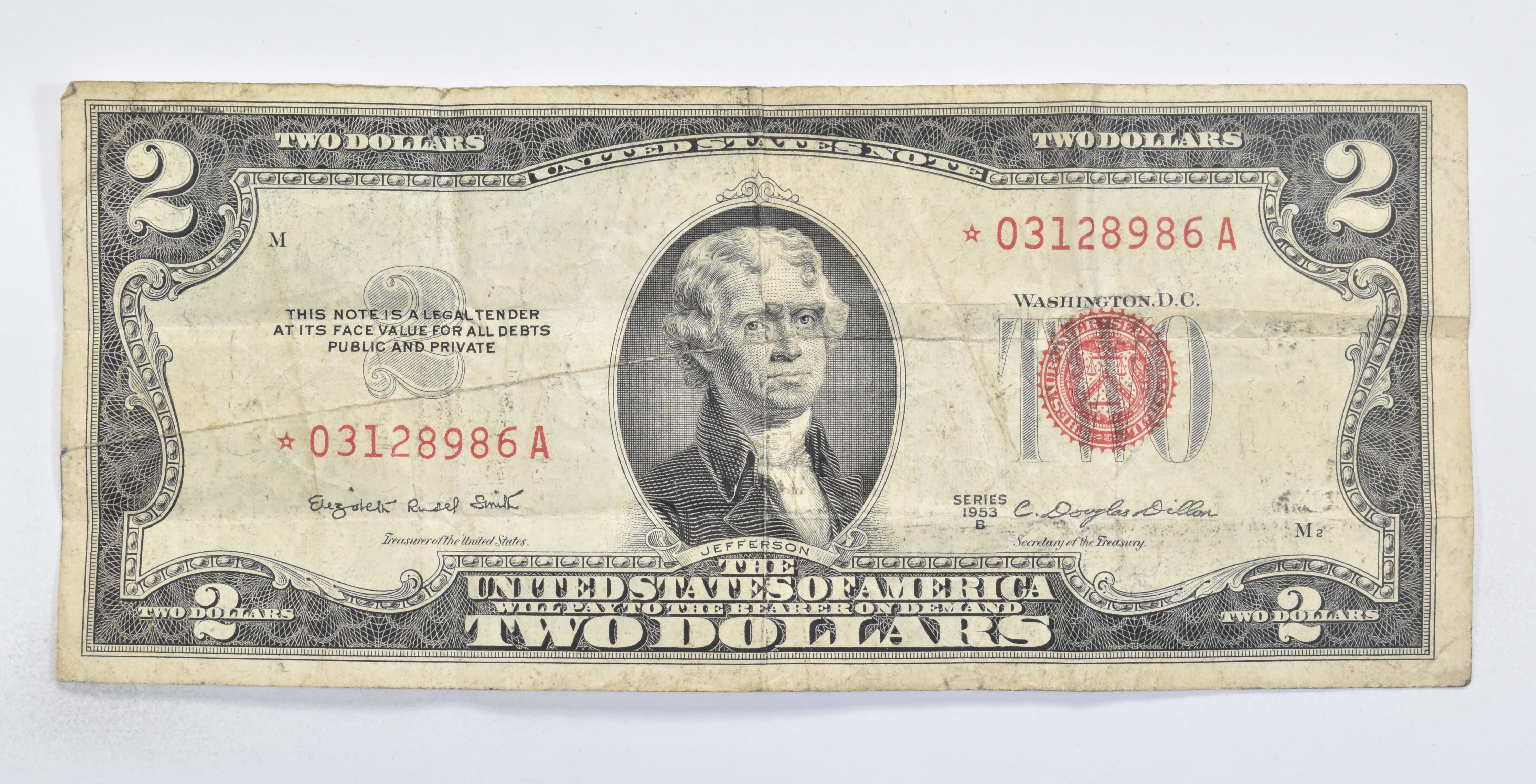 *Star* Error Replacement 1953-B Note Red Seal $2 United States US Note ...