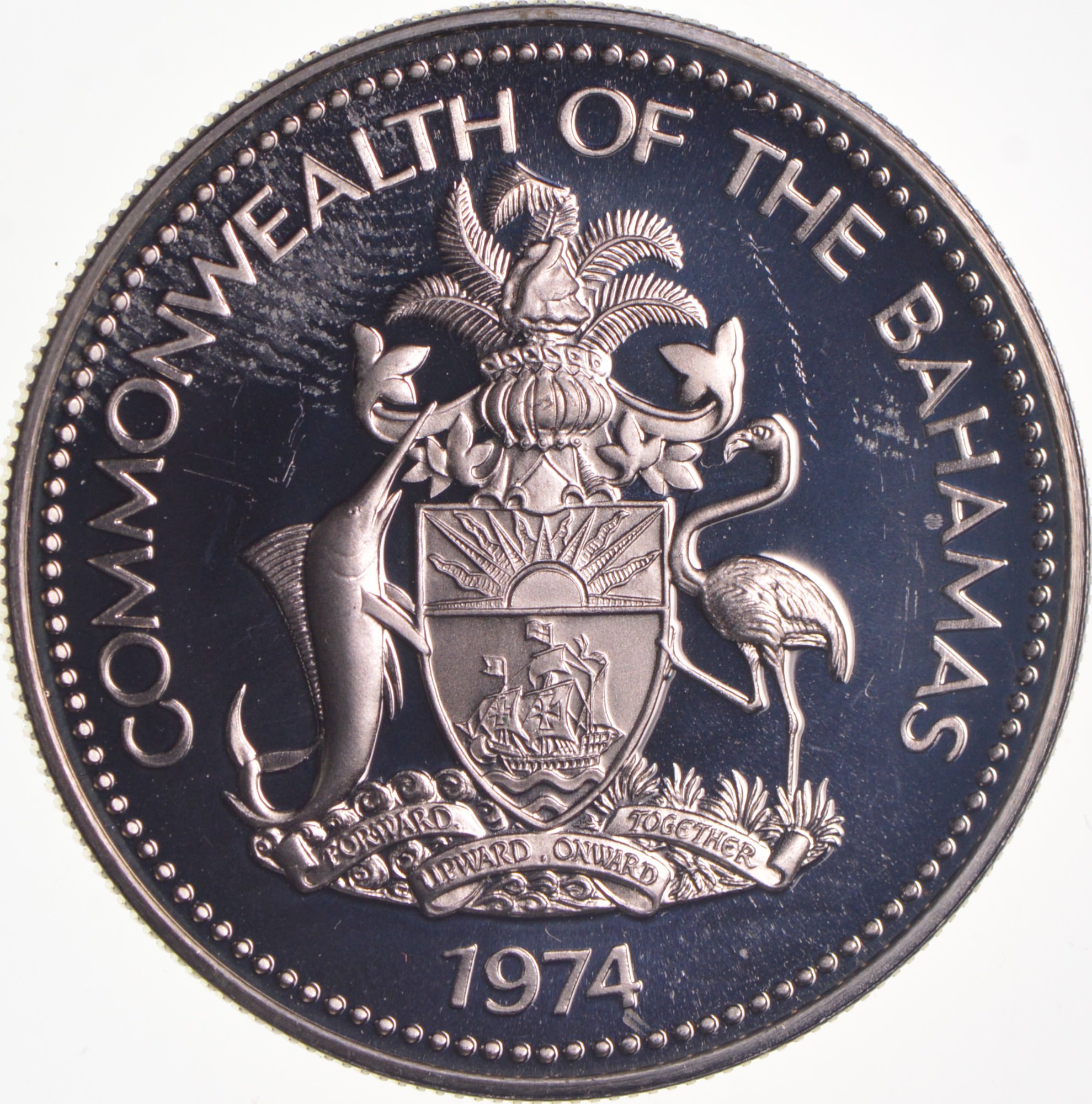 STERLING SILVER - 1974 Bahama Islands 1 Dollar - World Silver Coin 18 ...