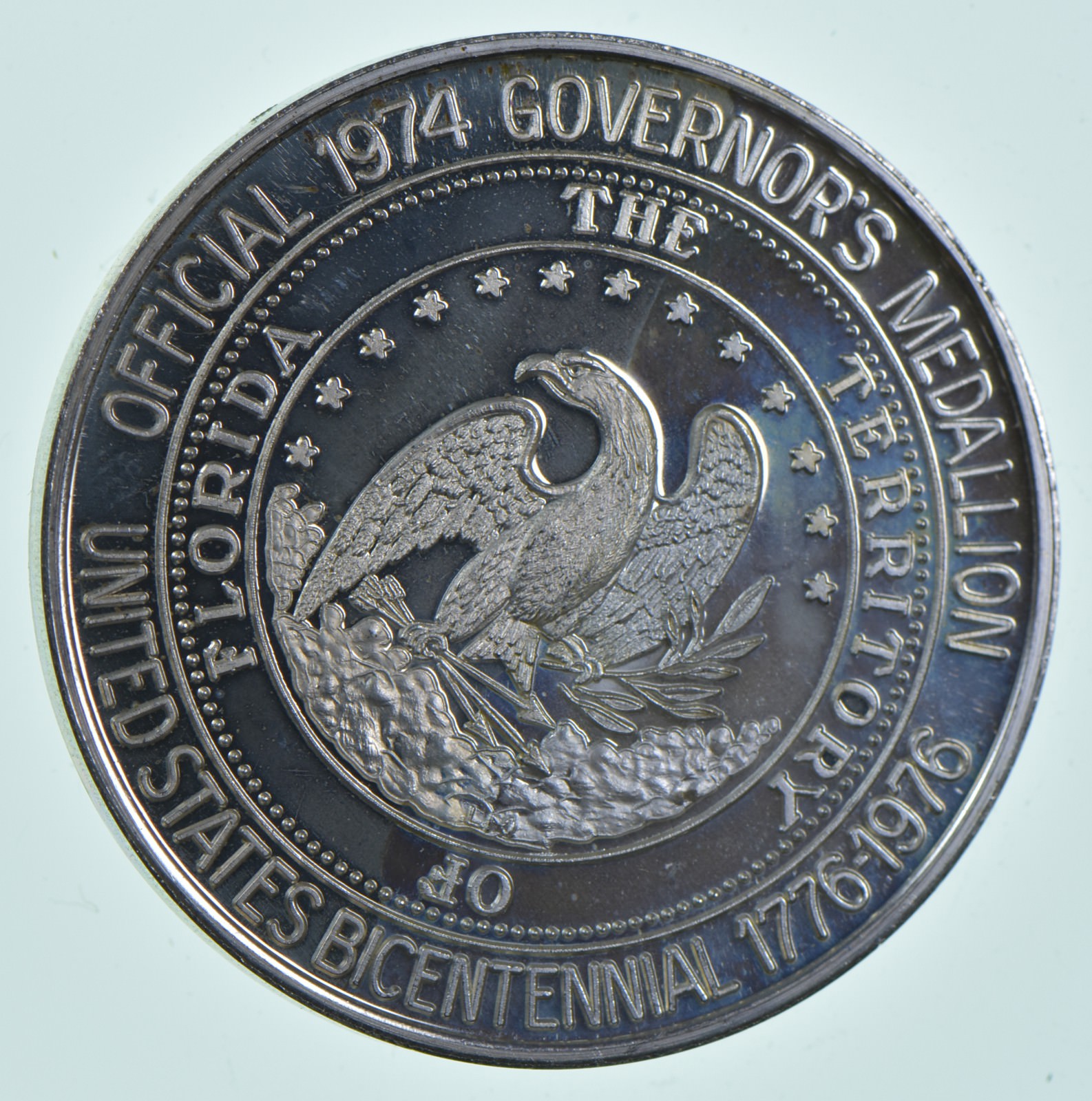 Sterling Silver - 1974 Official Florida Governor's Medallion - - 0.925 ...