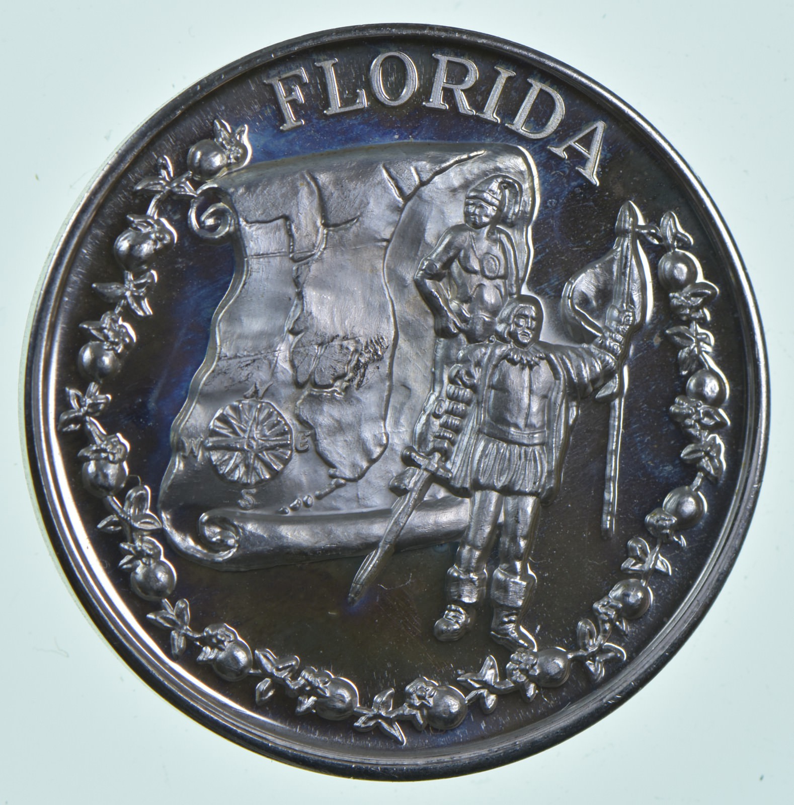 Sterling Silver - 1974 Official Florida Governor's Medallion - - 0.925 ...