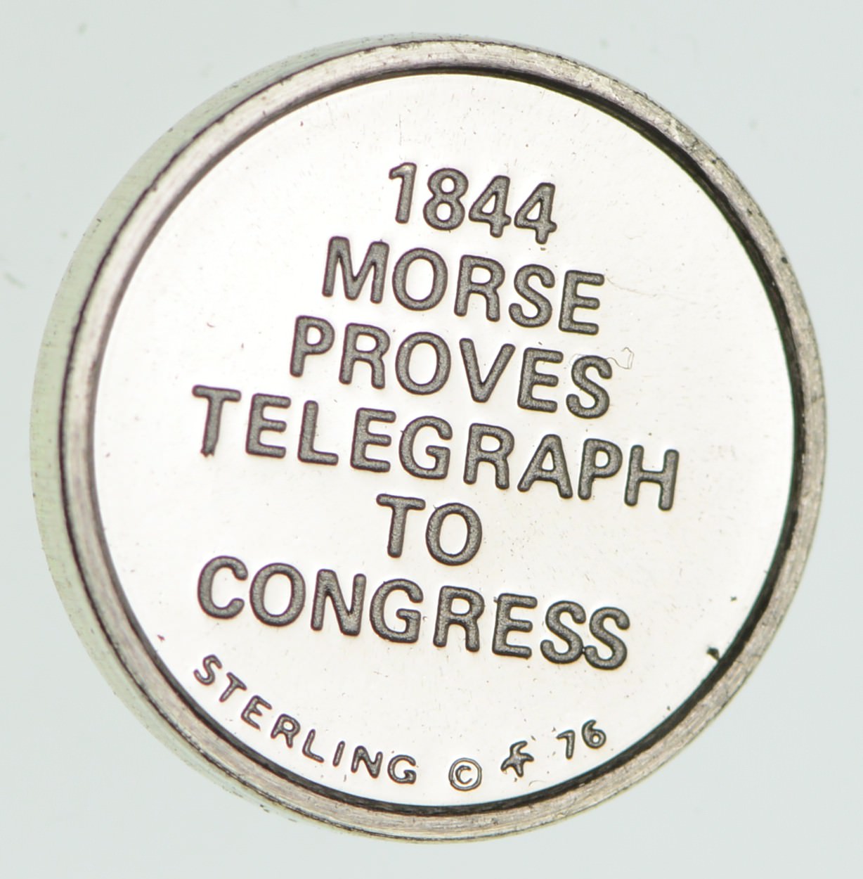 Sterling Silver! Historic 1844 Morse Proves Telegraph to Congress - 1.7 ...