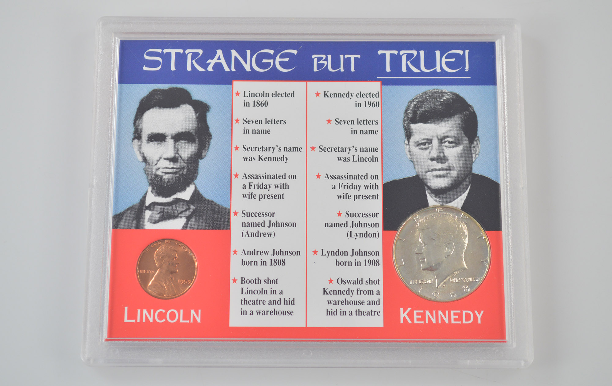 Strange But True Lincoln & Kennedy Fancy Packaging Coin Set Collection ...