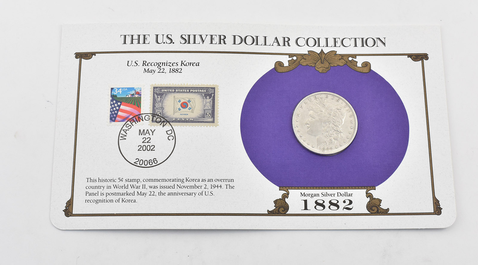 Stunning 1882 Morgan Silver Dollar Mounted w/ Display Cover | Property Room