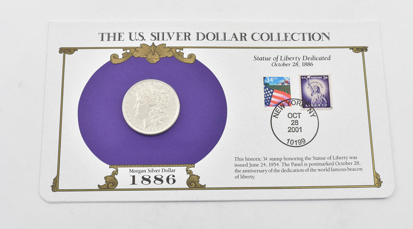 Stunning 1886 Morgan Silver Dollar Mounted w/ Display Cover | Property Room