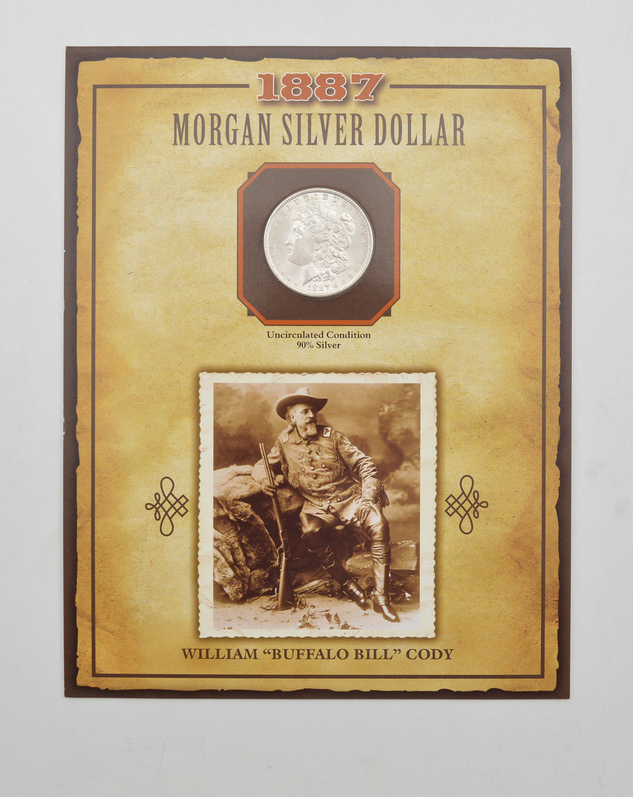 Stunning 1887 Morgan Silver Dollar Mounted w/ Display Cover | Property Room