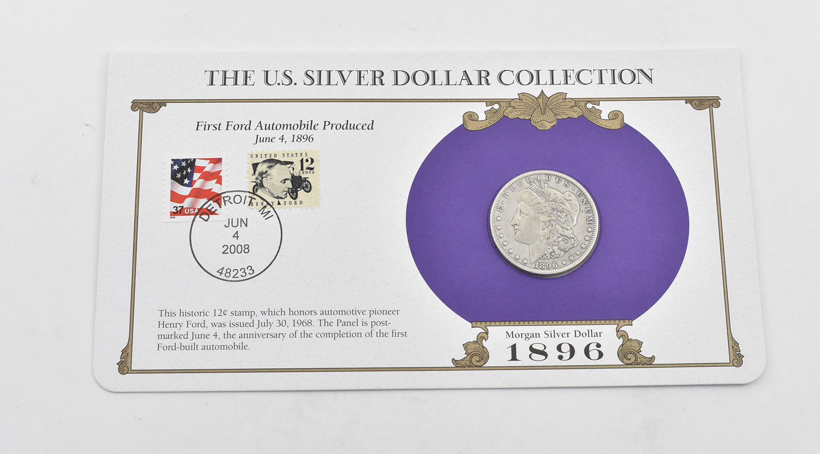 Stunning 1896 Morgan Silver Dollar Mounted w/ Display Cover | Property Room