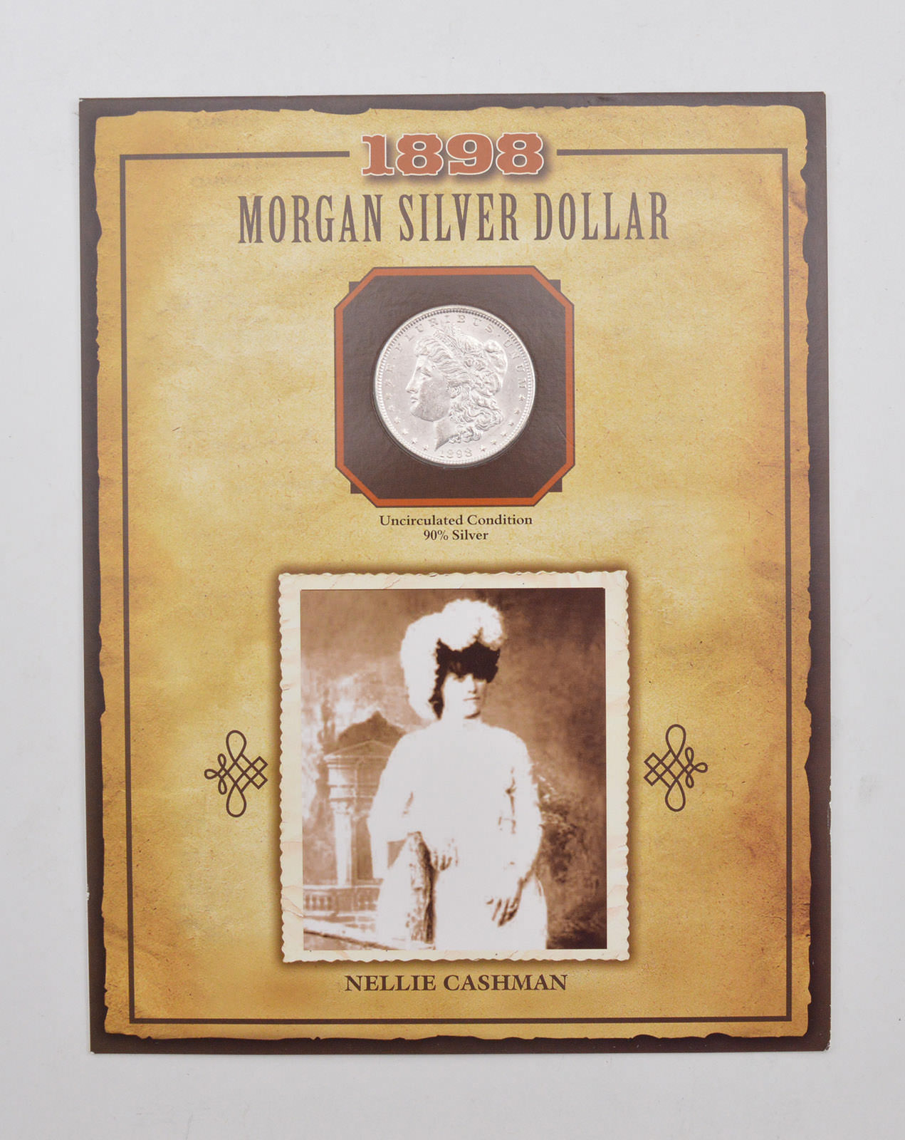 Stunning 1898 Morgan Silver Dollar Mounted w/ Display Cover | Property Room
