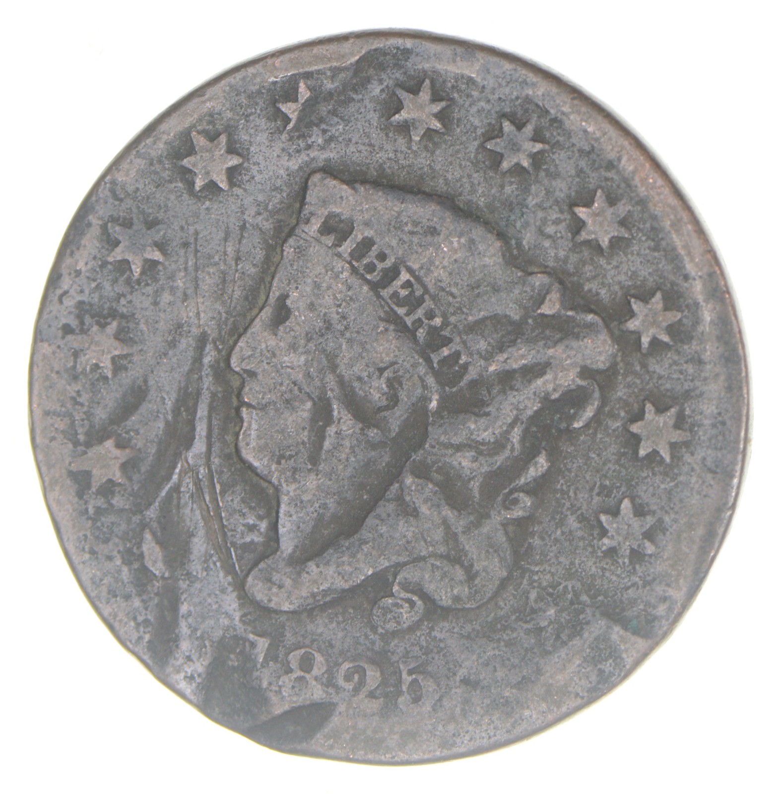 Tough - 1825 Matron Head Large Cent - US Early Copper Coin | Property Room