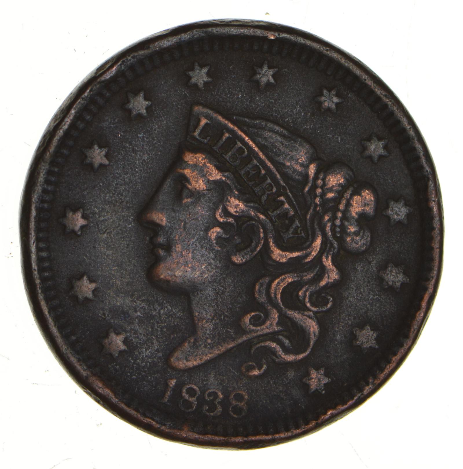 Tough - 1838 Large Cent - US Early Copper Coin | Property Room