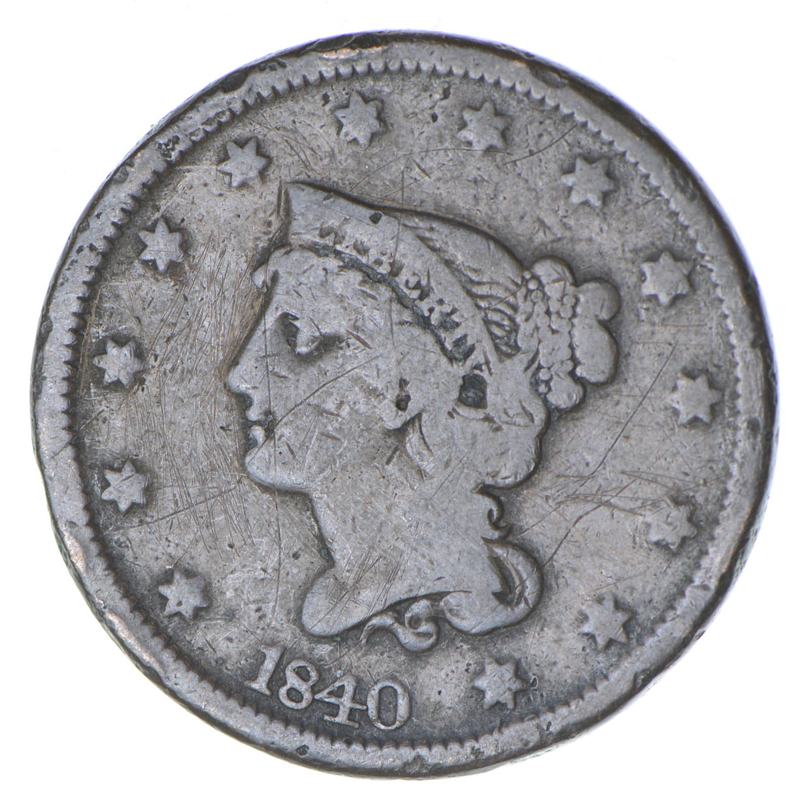 TOUGH 1840 - Braided Hair Large Cent - US Type Coin - Nice Shape ...