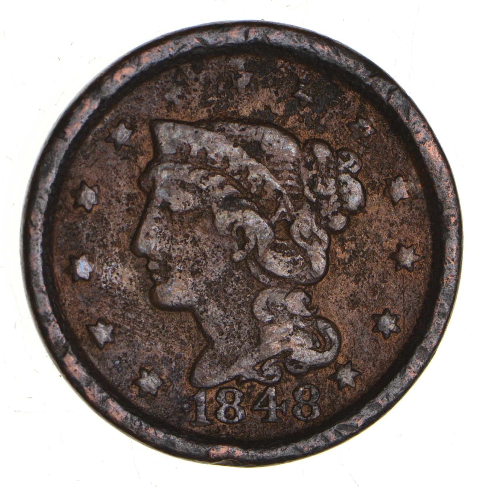 Tough - 1848 Large Cent - US Early Copper Coin | Property Room