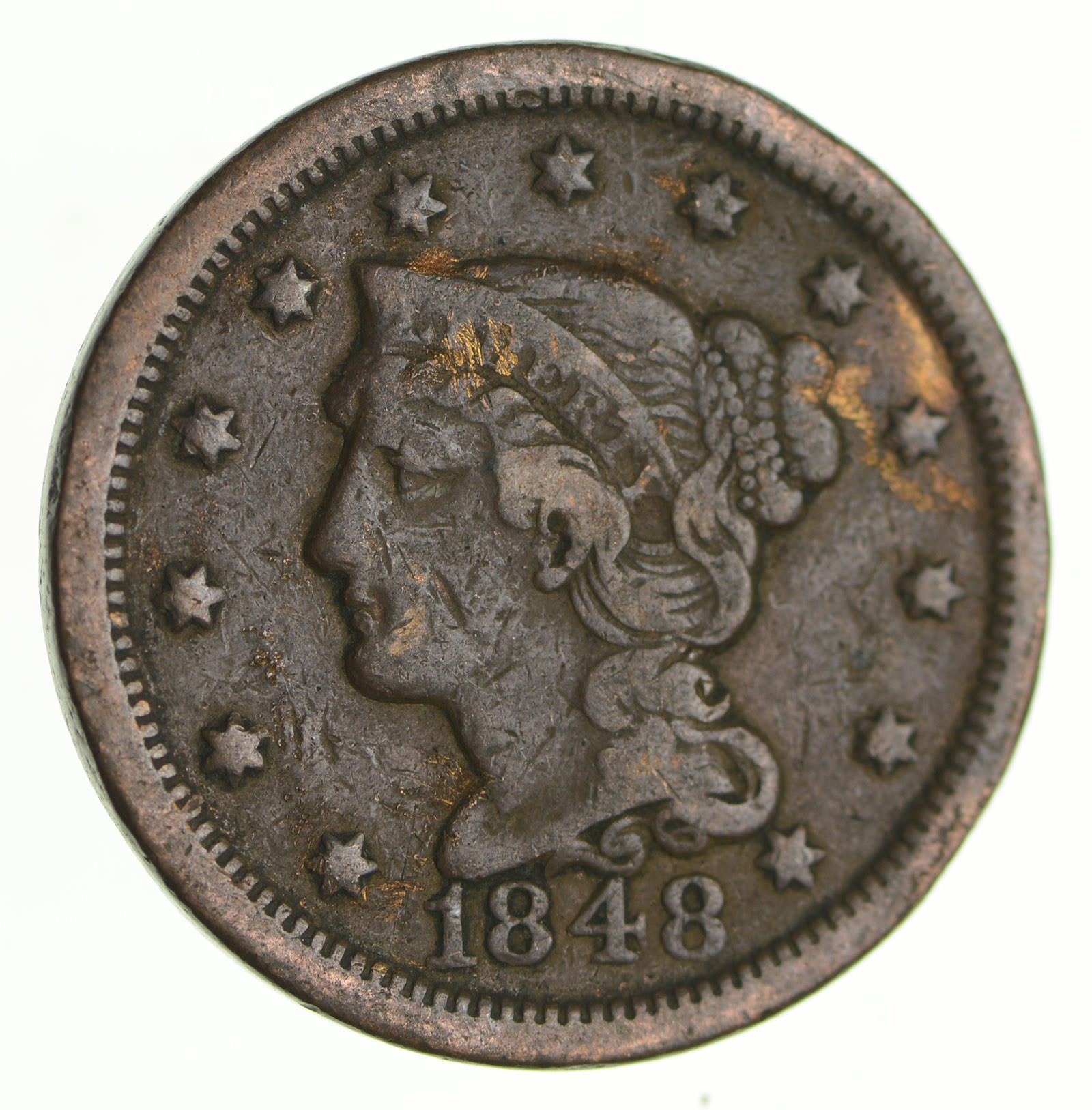 Tough - 1848 Large Cent - US Early Copper Coin | Property Room