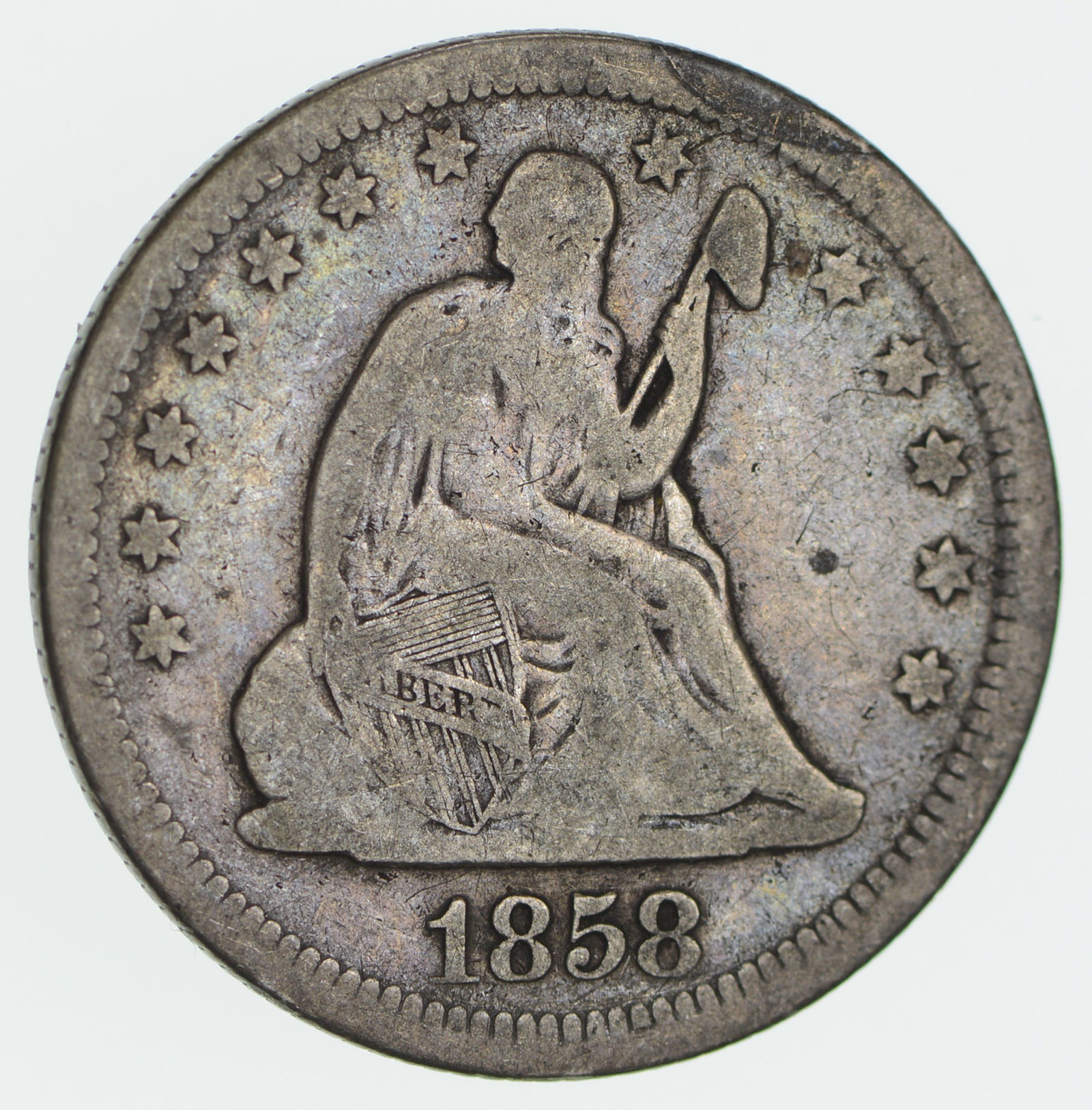 TOUGH - 1858 Seated Liberty Quarter - Early US Type Coin - Historic ...