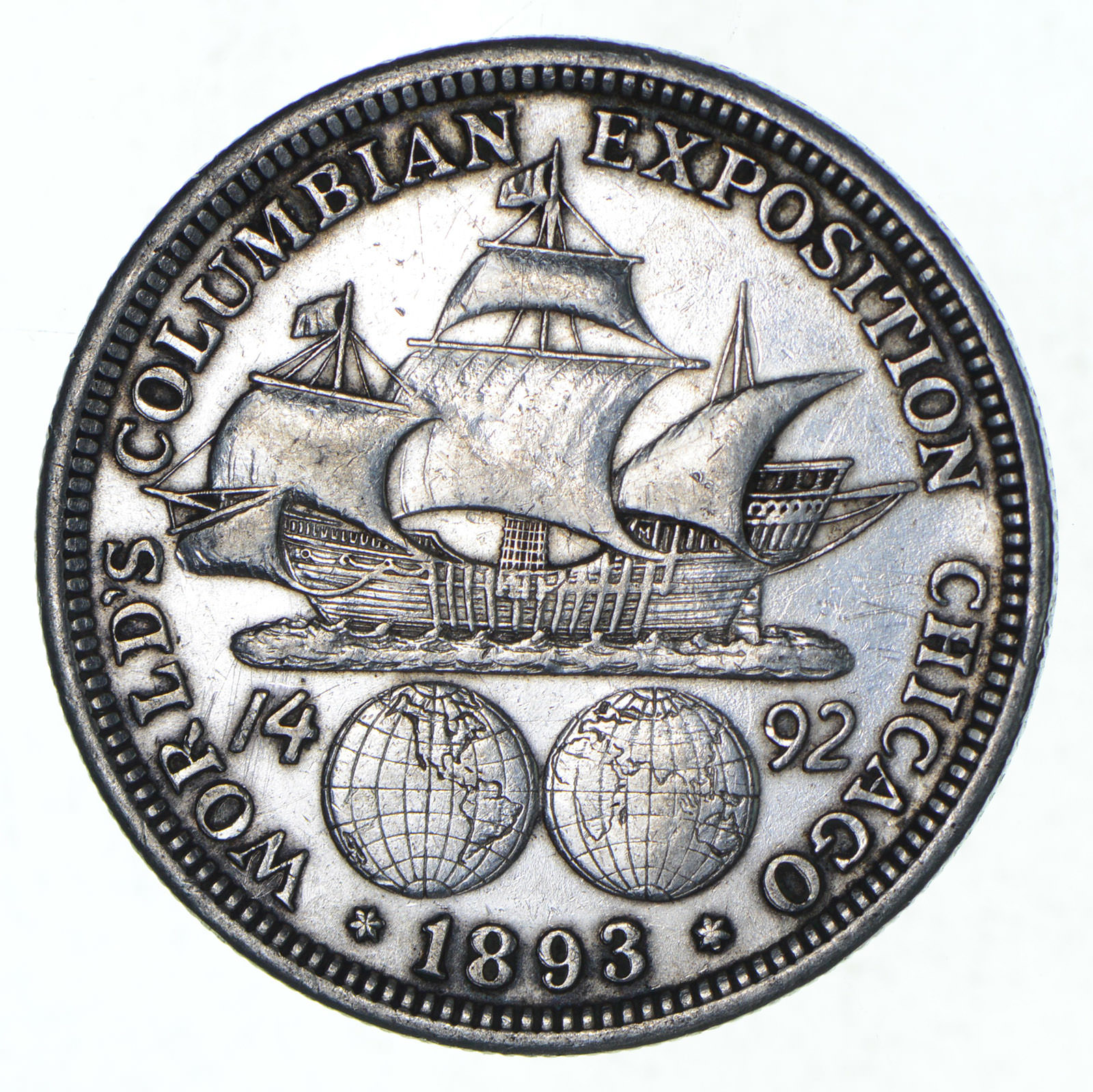 TOUGH - 1893 Silver Columbian Exposition U.S. Commemorative Half Dollar ...
