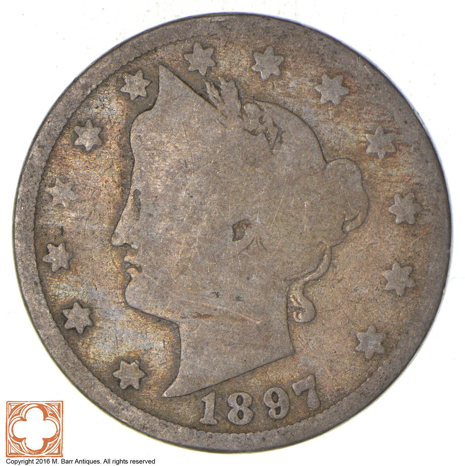 TOUGH Date 1897 Liberty V Nickel - Difficult - High Retail Value ...