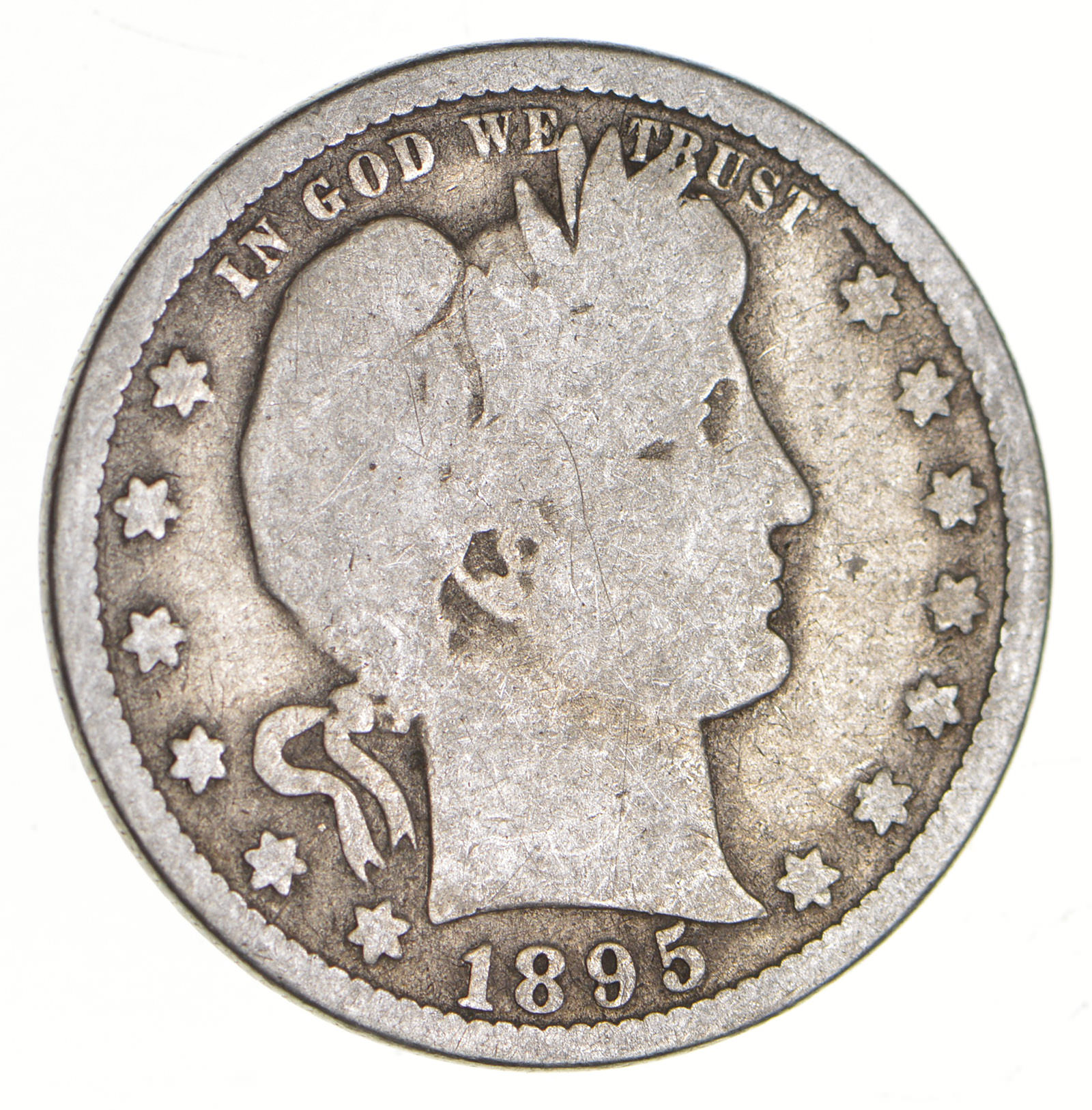 Tough - US 1895-O Barber Silver Quarter - 90% Silver - Look it up ...