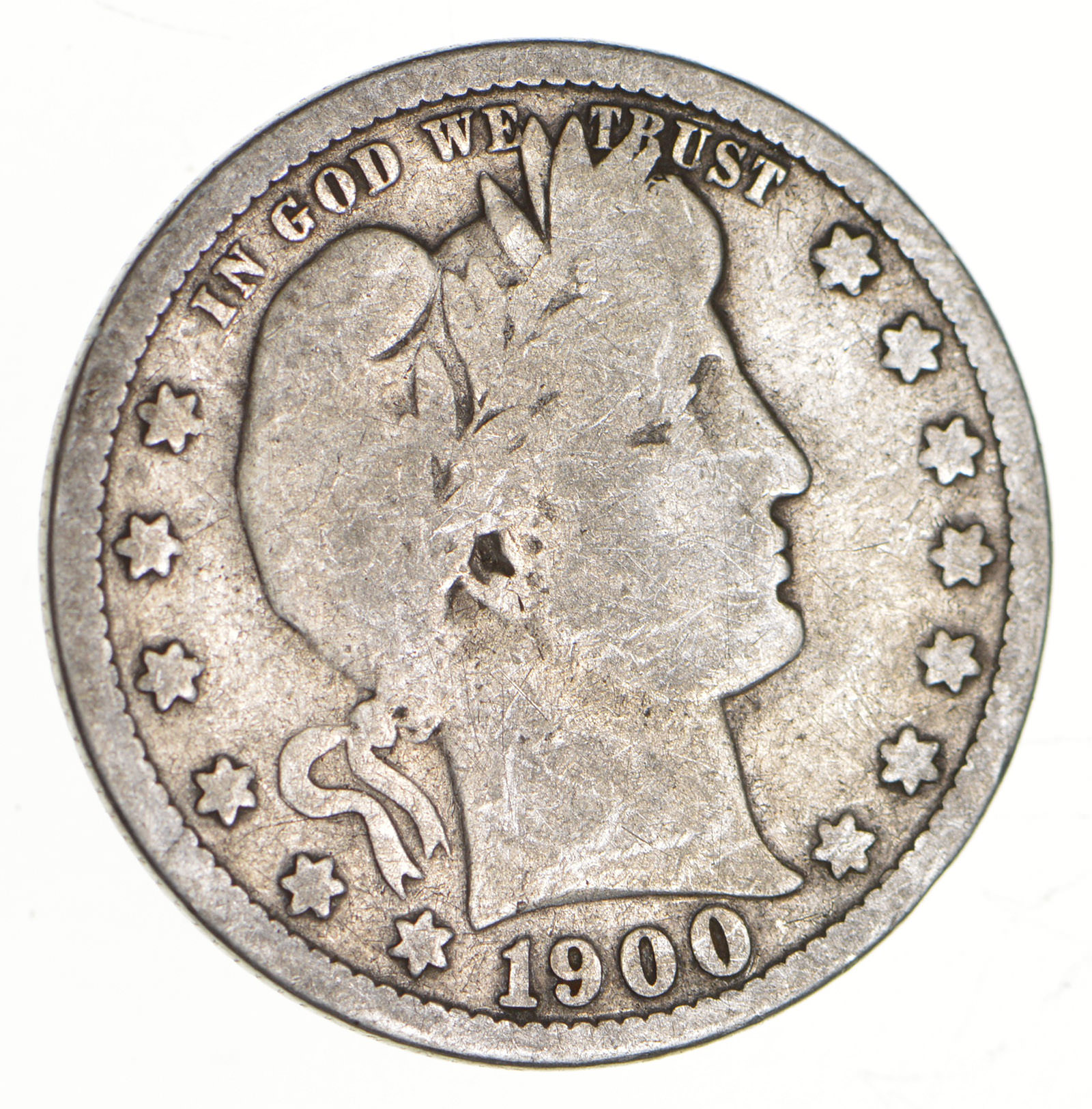 Tough - US 1900-S Barber Silver Quarter - 90% Silver - Look it up ...