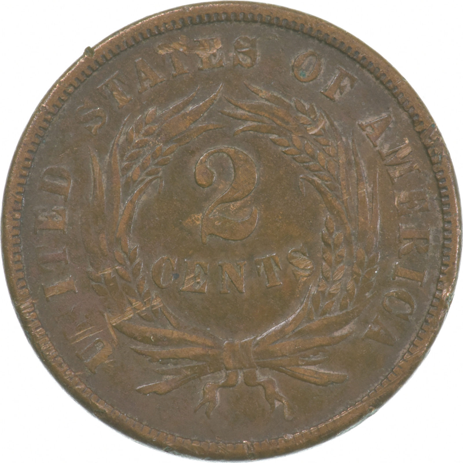 TWO CENT - 1865 US TWO 2 Cent Piece - First Coin with In God We Trust ...