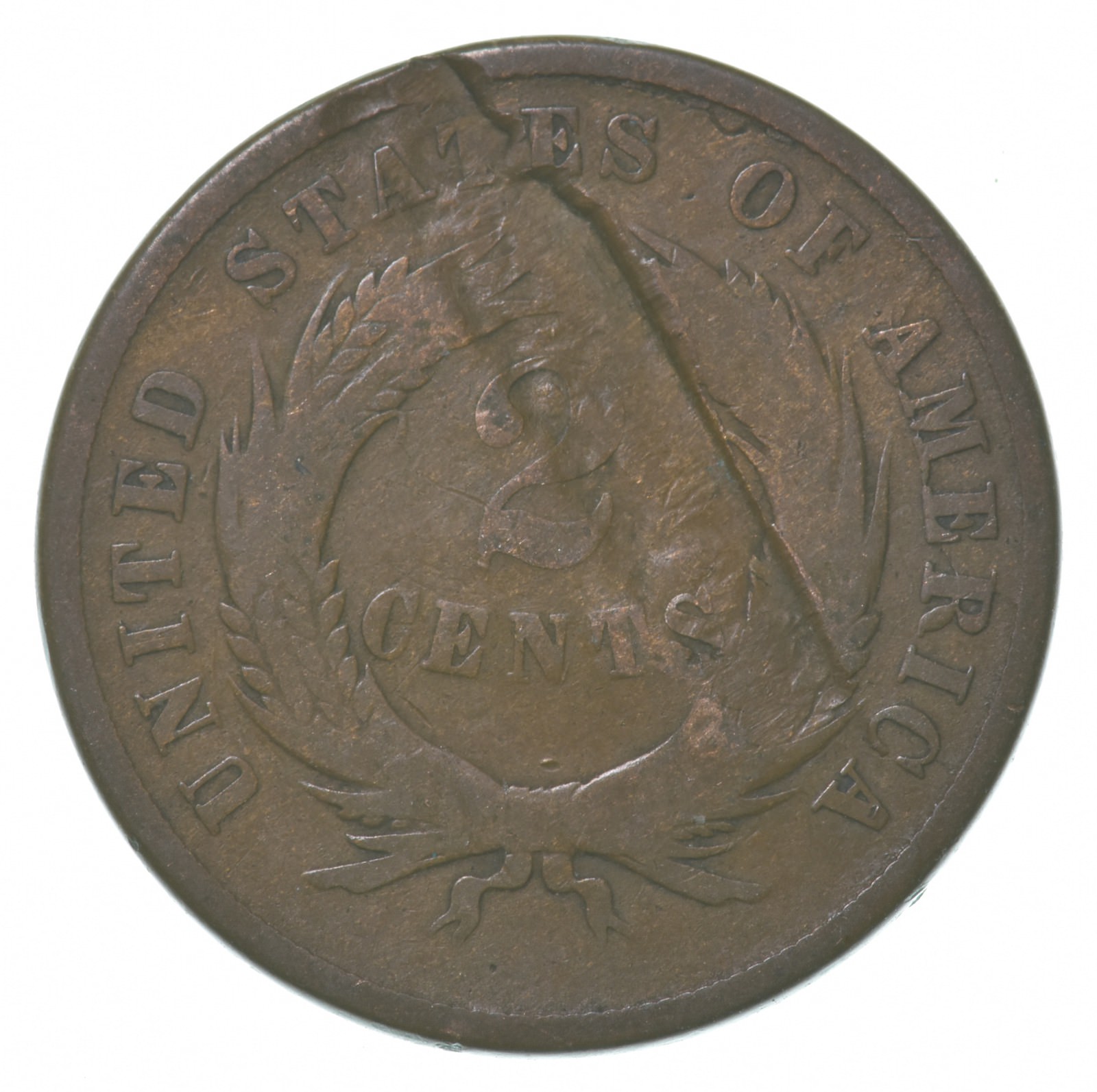 TWO CENT - 1865 US TWO 2 Cent Piece - First Coin with In God We Trust ...