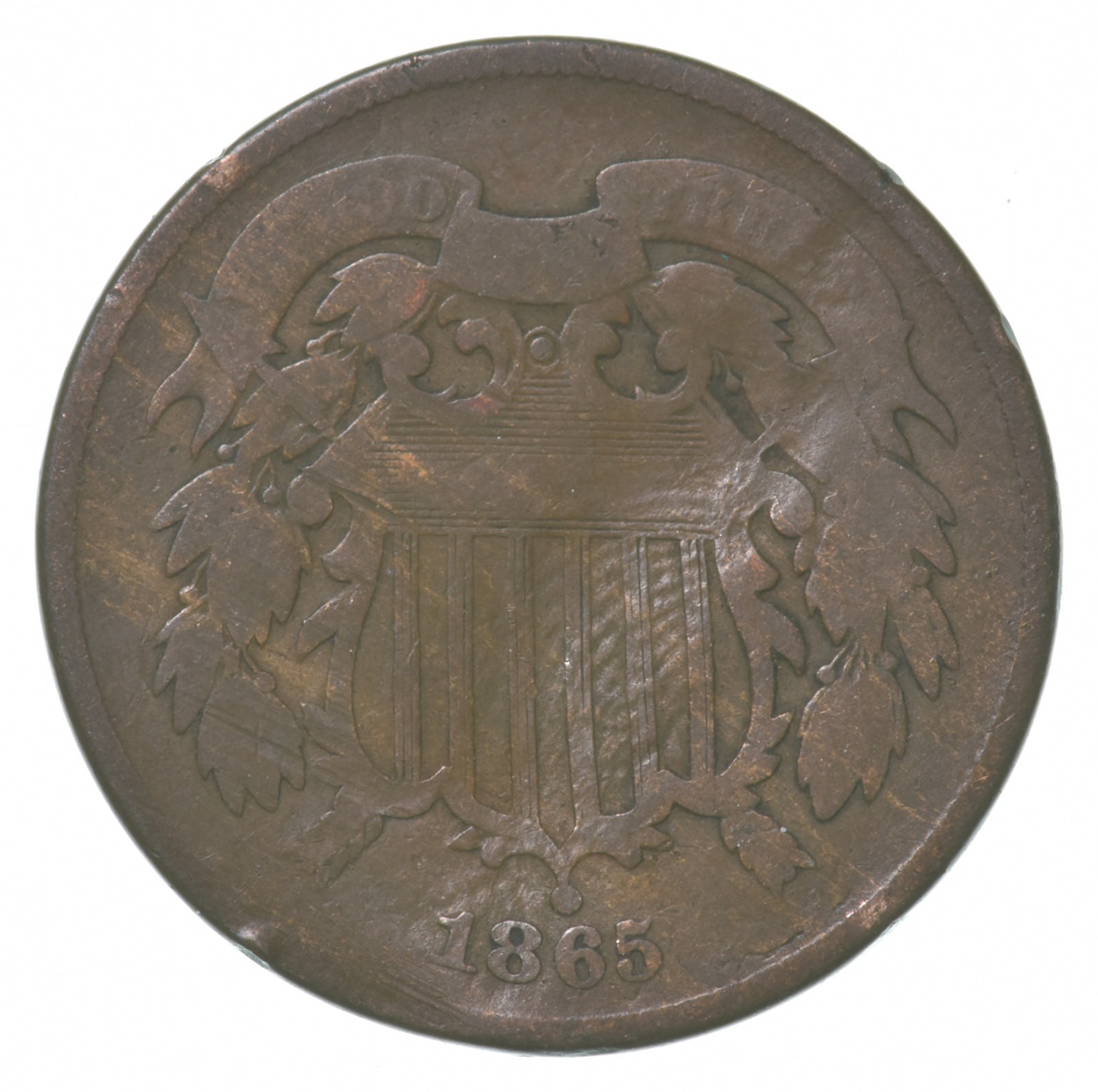 TWO CENT - 1865 US TWO 2 Cent Piece - First Coin with In God We Trust ...