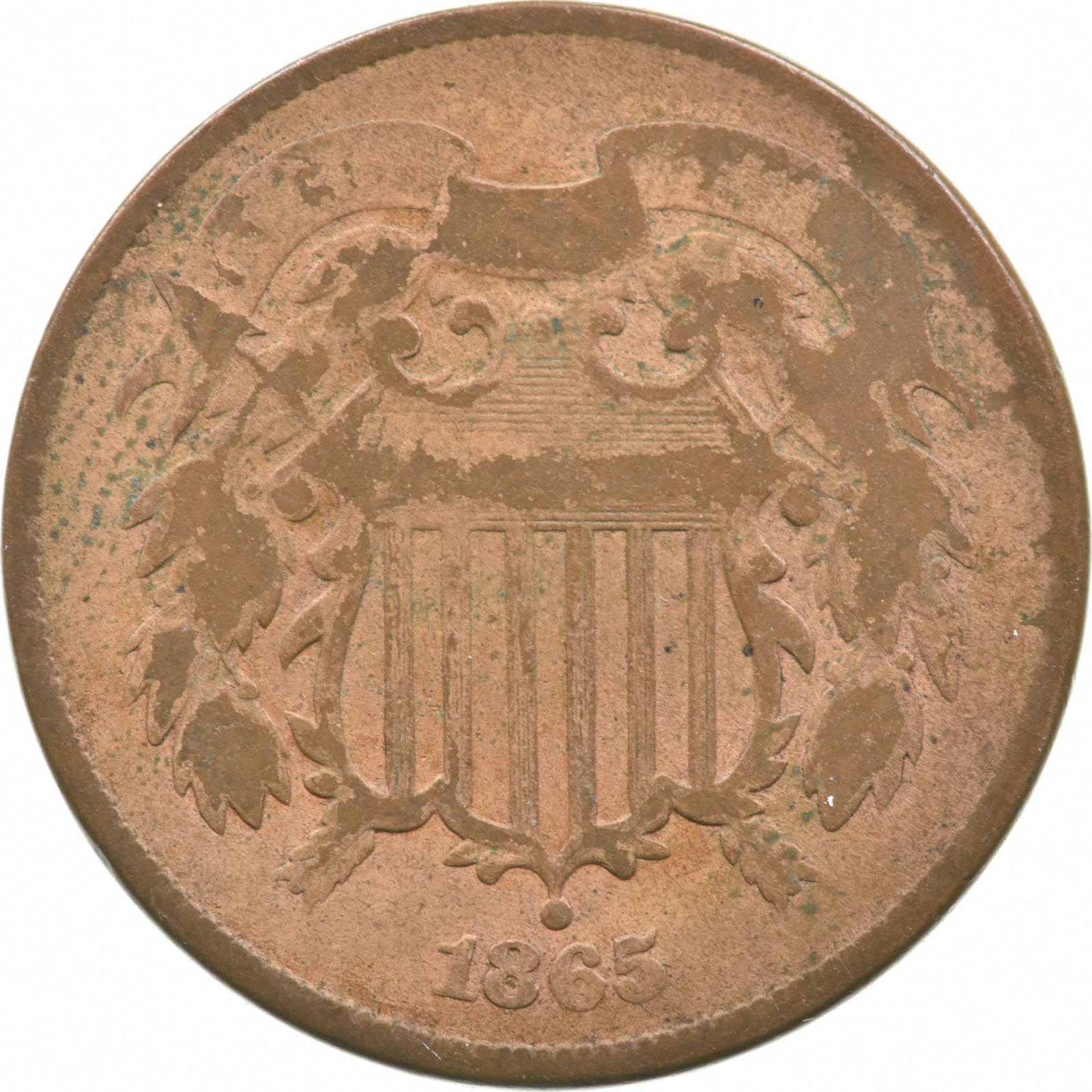 TWO CENT - 1865 US TWO 2 Cent Piece - First Coin with In God We Trust ...