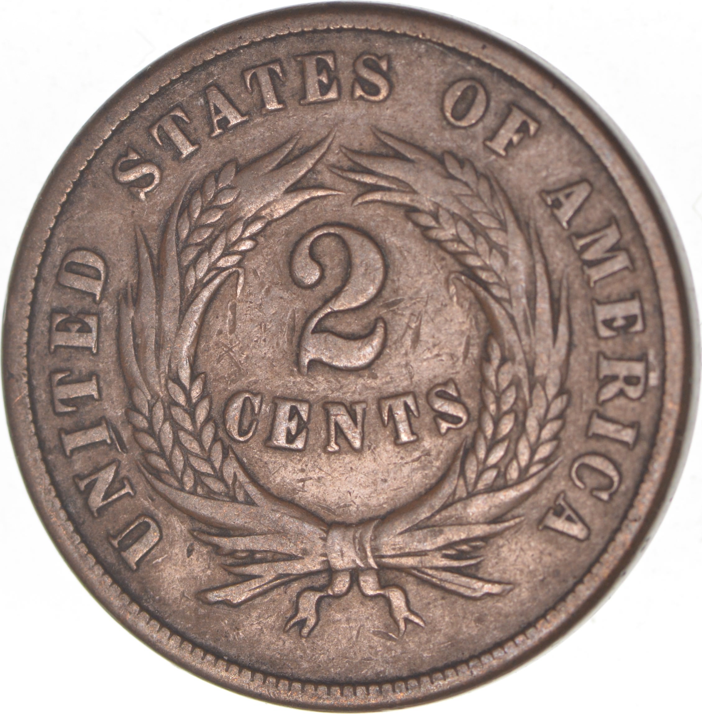TWO CENT - 1865 US TWO 2 Cent Piece - First Coin with In God We Trust ...