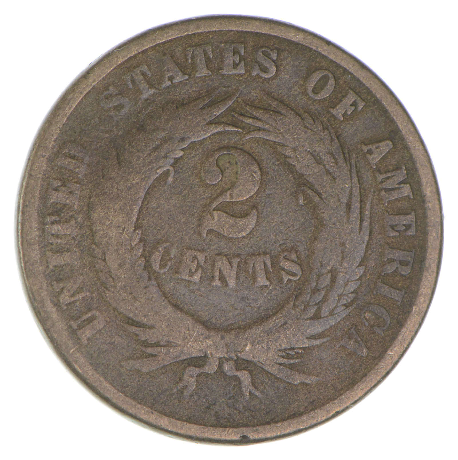 TWO CENT - 1865 US TWO 2 Cent Piece - First Coin with In God We Trust ...