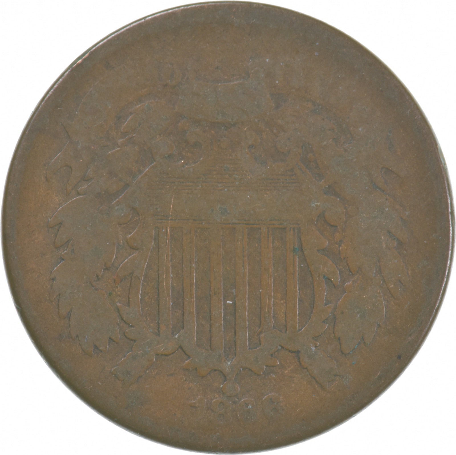 TWO CENT - 1866 US TWO 2 Cent Piece - First Coin with In God We Trust ...