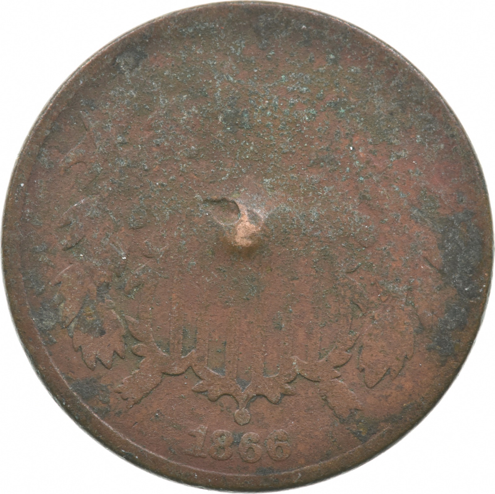 TWO CENT - 1866 US TWO 2 Cent Piece - First Coin with In God We Trust ...