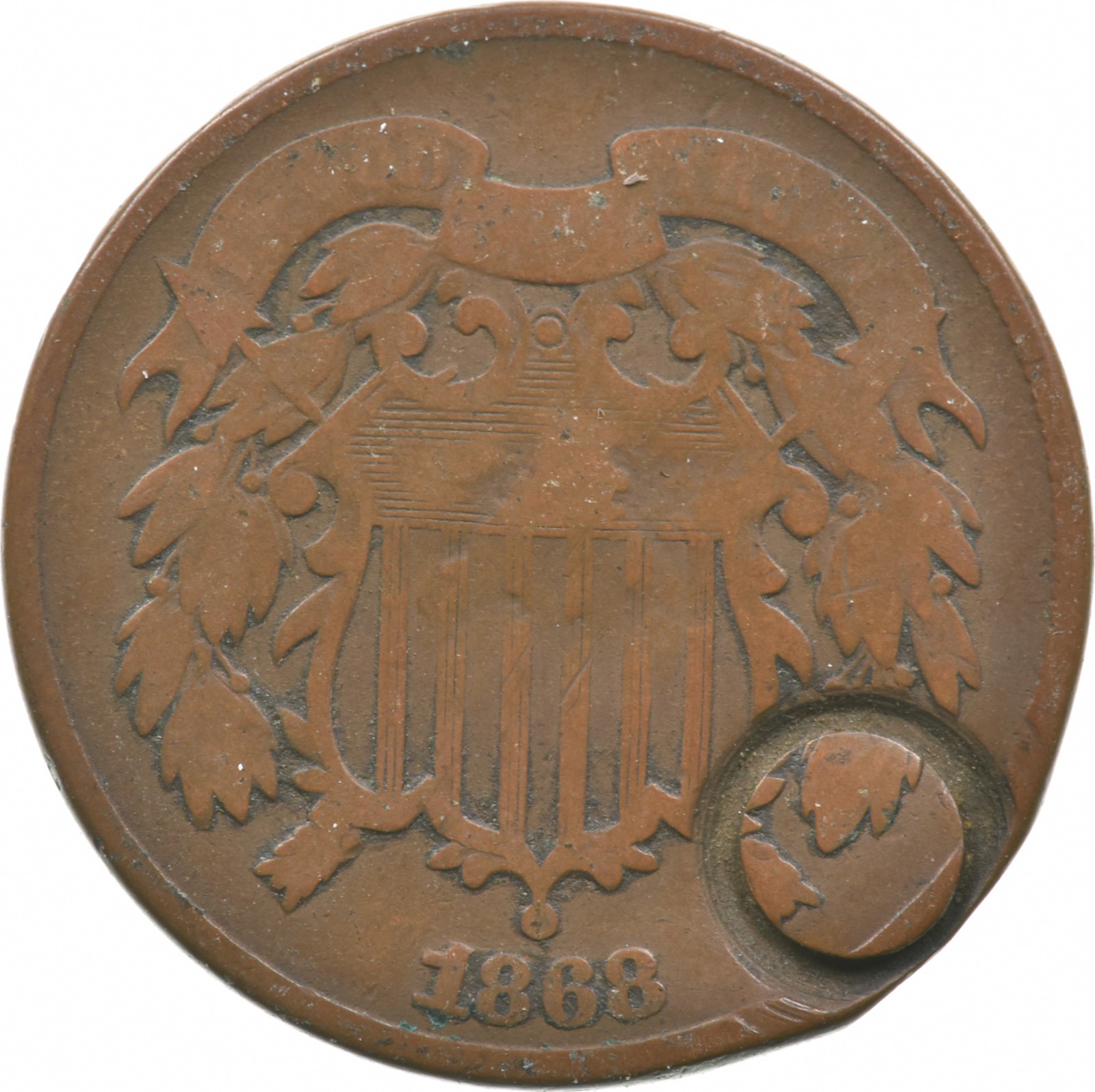 TWO CENT - 1868 US TWO 2 Cent Piece - First Coin with In God We Trust ...