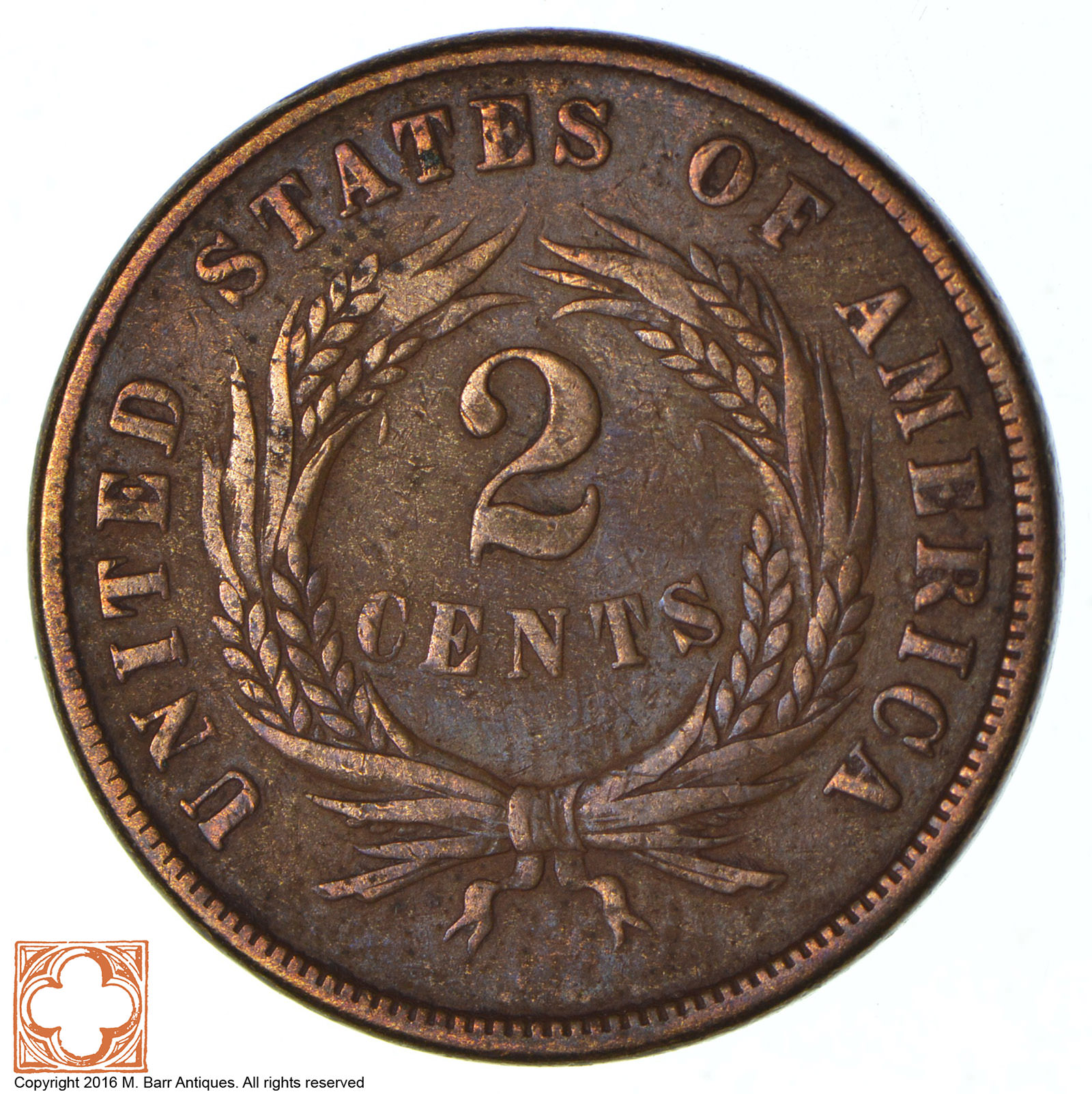 **TWO CENT**1869 US TWO 2 Cent Piece - First Coin with In God We Trust ...