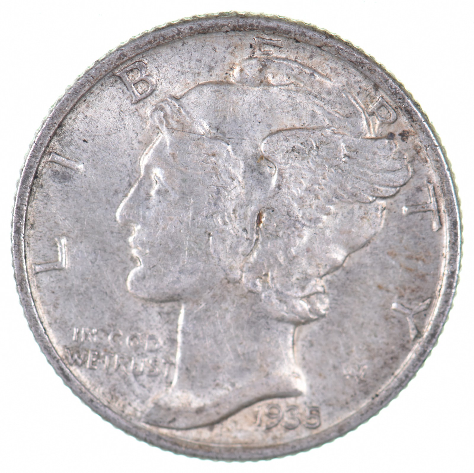 Unc BU MS 1935 US Mercury 90% Silver Dime Coin Collection Lot Set Break ...