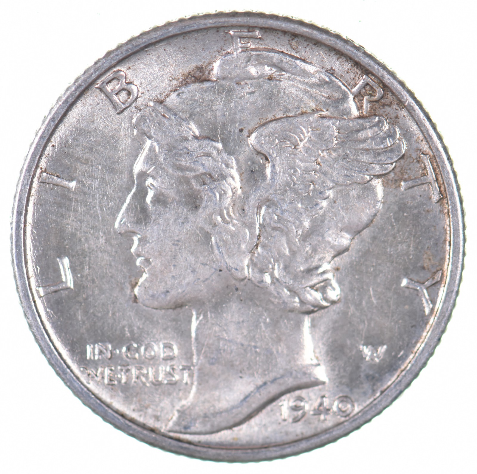 Unc BU MS 1940 US Mercury 90% Silver Dime Coin Collection Lot Set Break ...