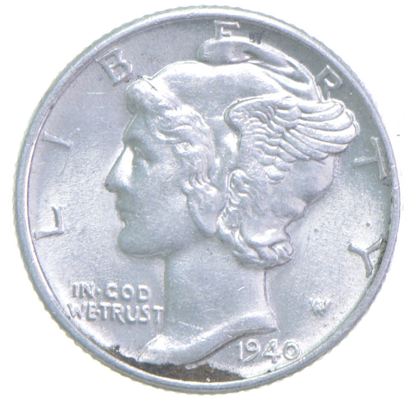 Unc BU MS 1940 US Mercury 90% Silver Dime Coin Collection Lot Set Break ...