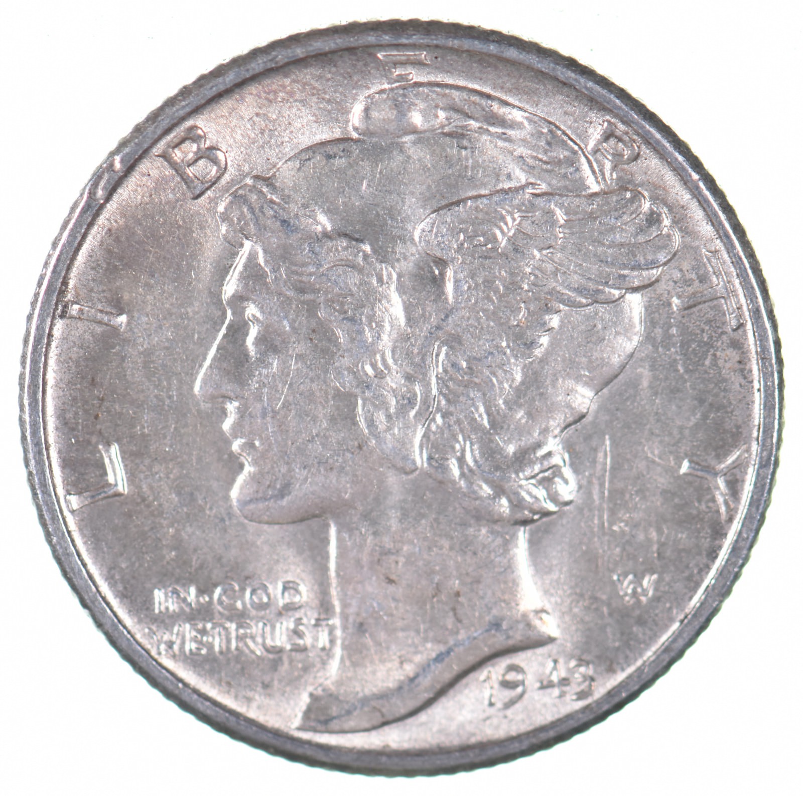 Unc BU MS 1943 US Mercury 90% Silver Dime Coin Collection Lot Set Break | Property Room