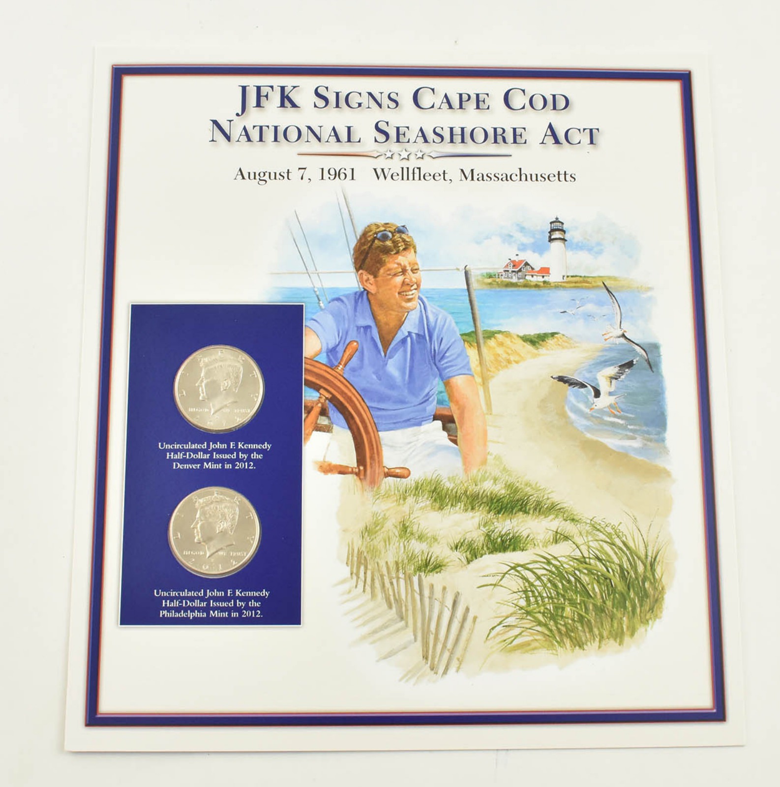 US Stamp & 2 CoinState Quarter Beautifully Displayed Coin Set Story ...