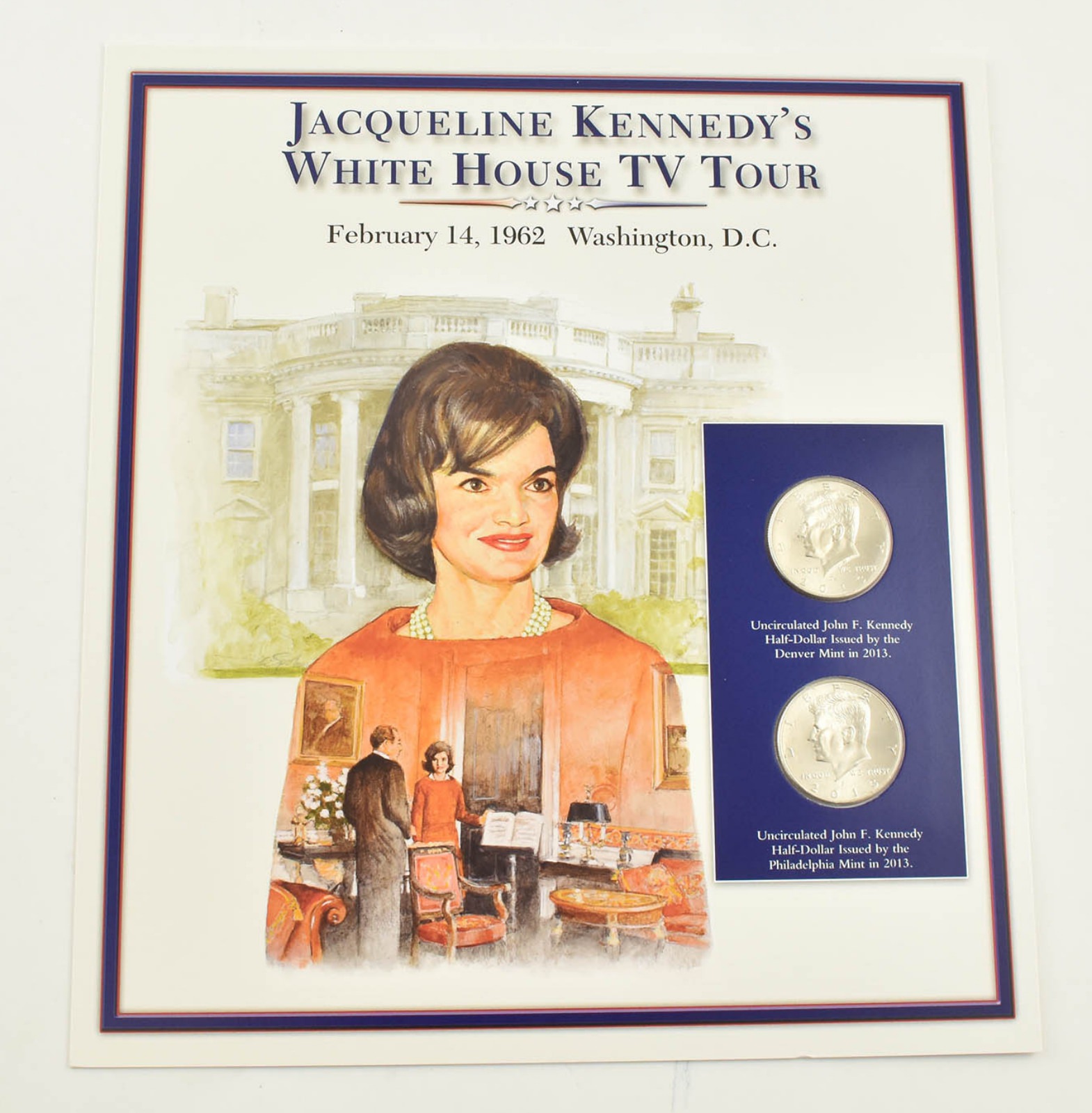 US Stamp & 2 CoinState Quarter Beautifully Displayed Coin Set Story ...