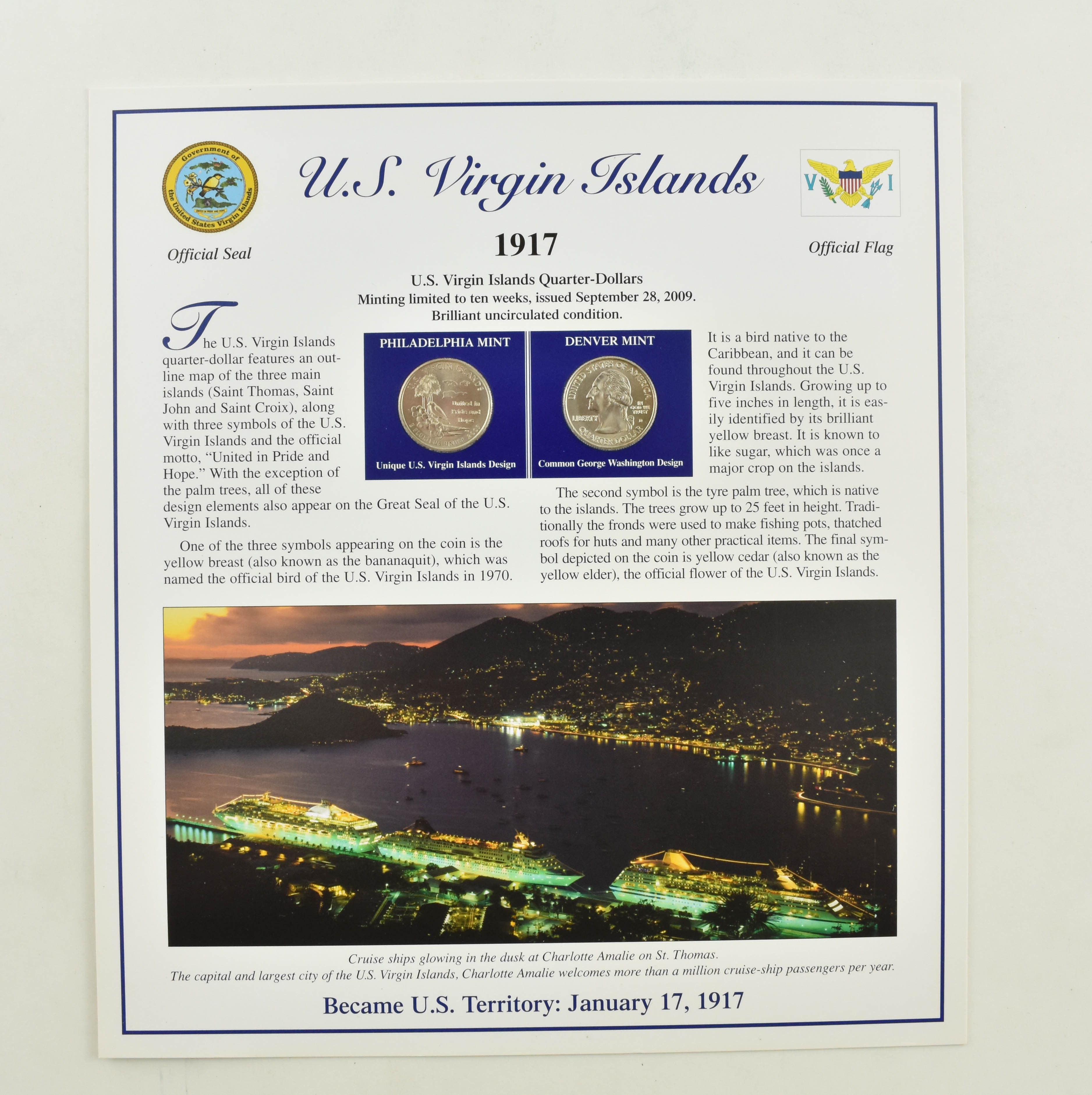 US Stamp & 2 CoinState Quarter Beautifully Displayed Coin Set Story ...