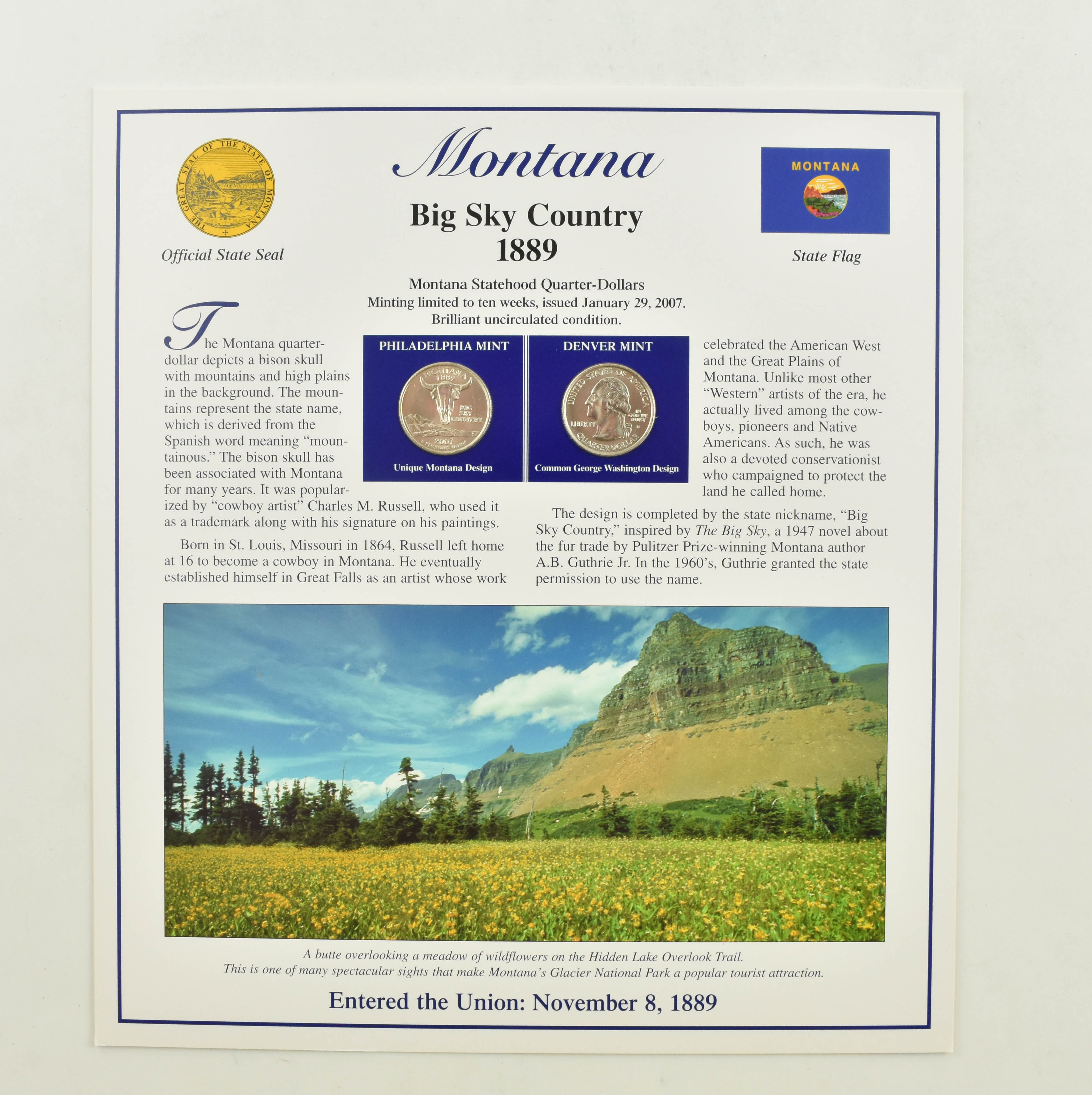 US Stamp & 2 CoinState Quarter Beautifully Displayed Coin Set Story ...