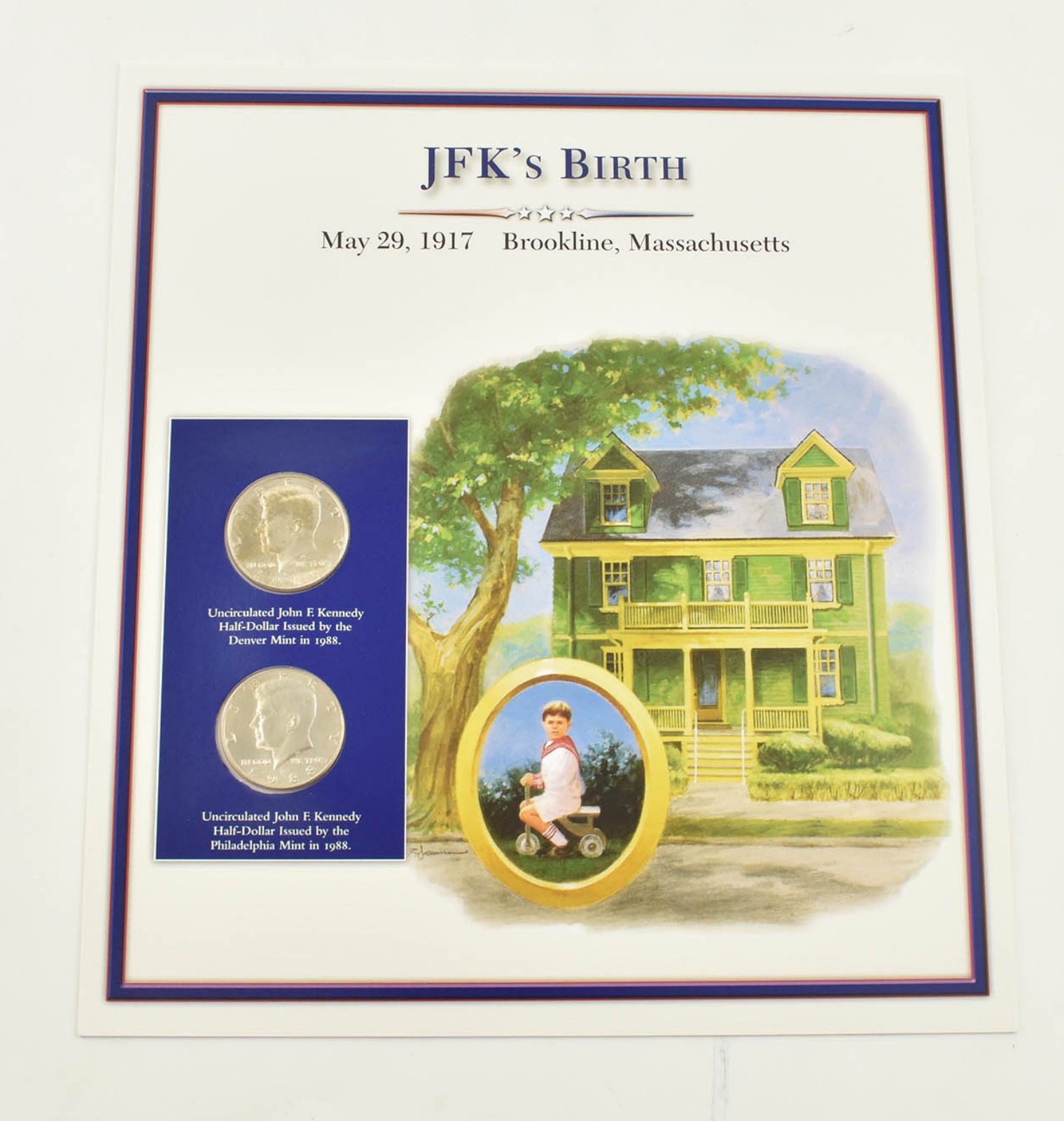 US Stamp & 2 CoinState Quarter Beautifully Displayed Coin Set Story ...