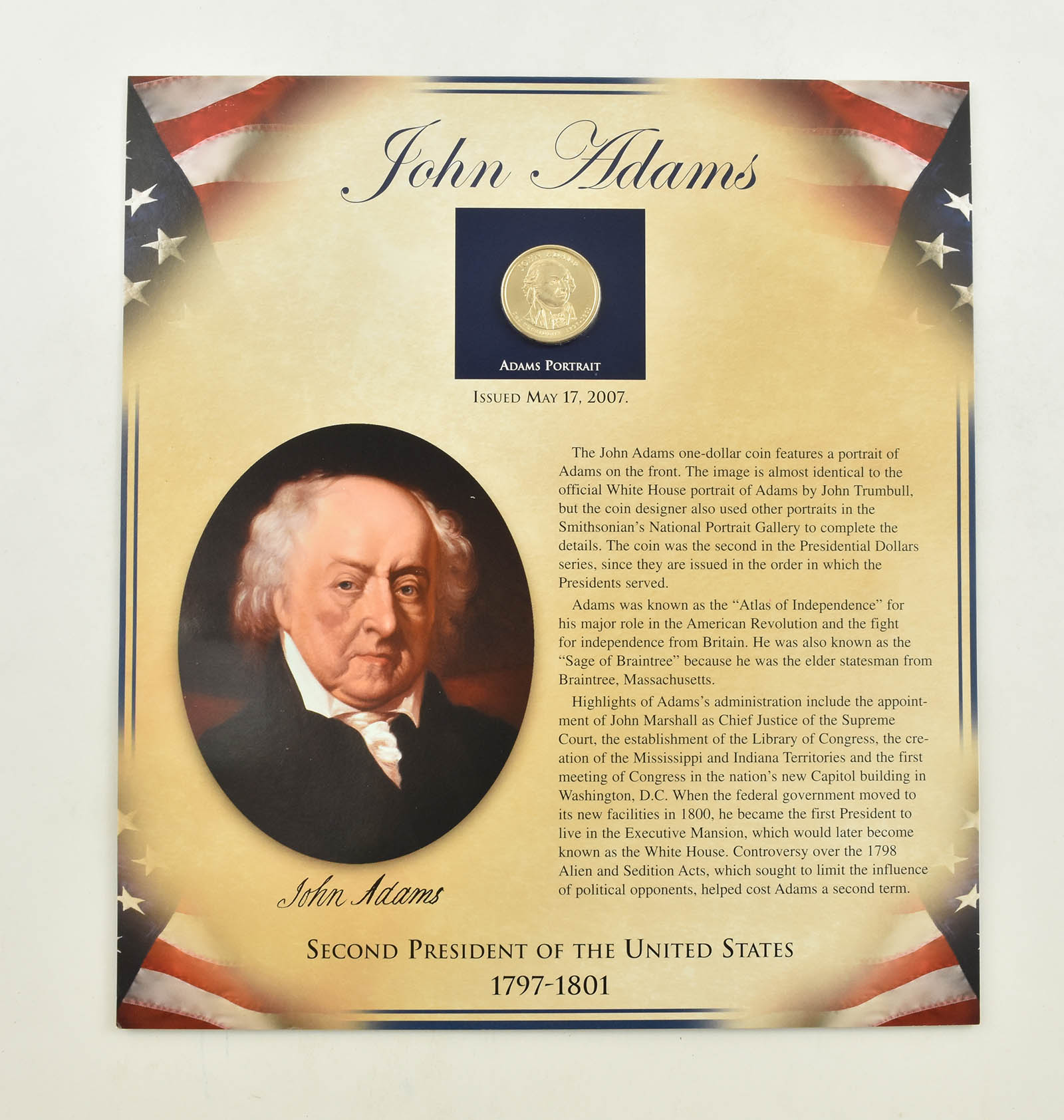 US Stamp & Presidential Dollar Beautifully Displayed Coin Set Story ...
