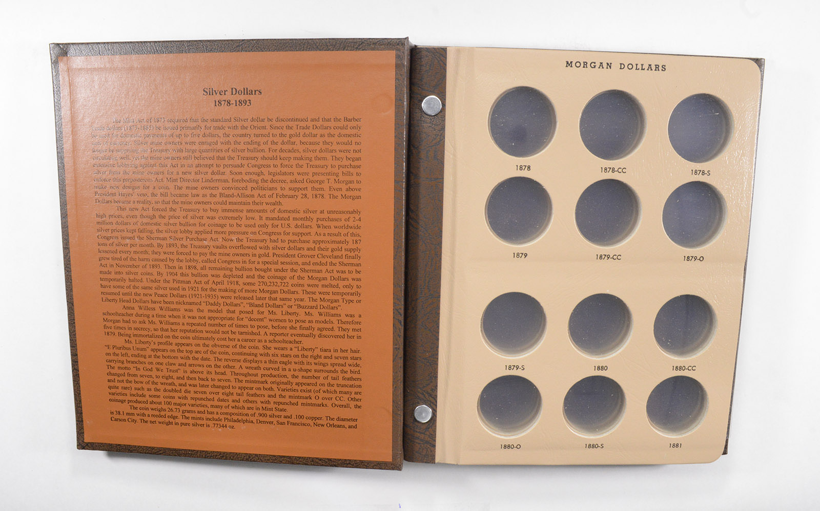 Used Dansco 1878-1893 Silver Dollars Empty Coin Album Book - 22 Oz ...